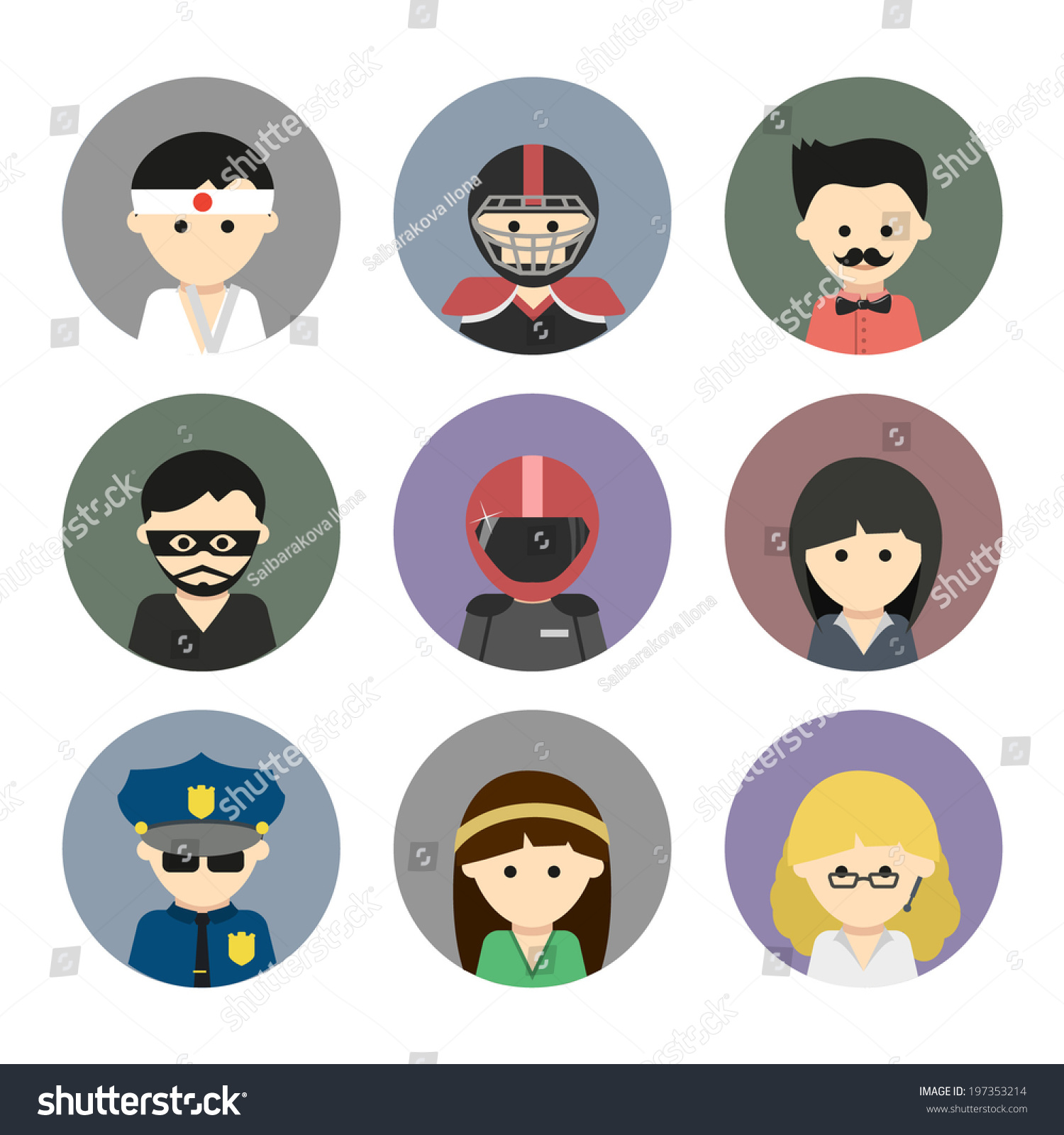 Cute Avatars Collection Vector Eps10 Stock Vector (Royalty Free ...