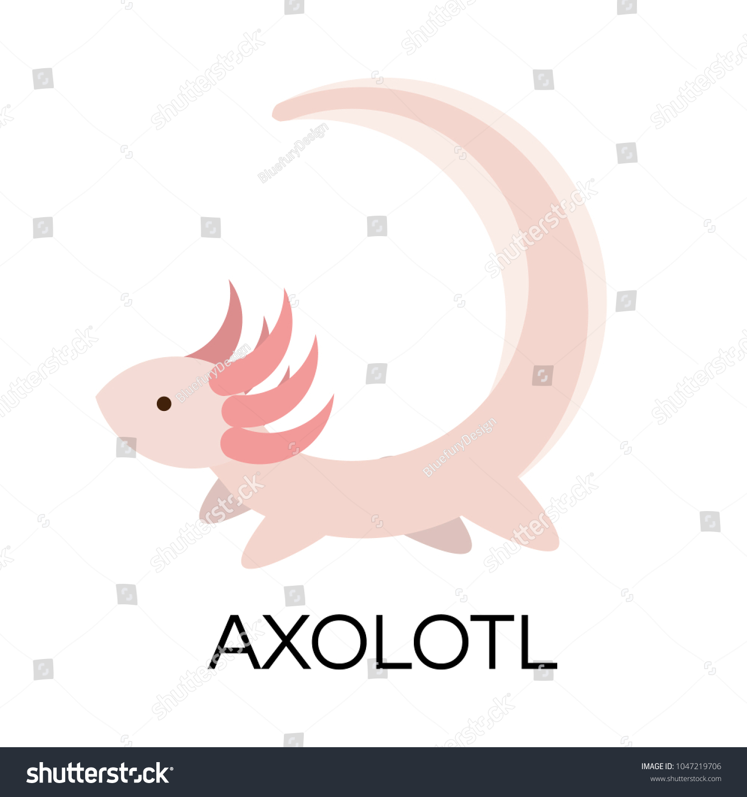 Cute Axolotl Logo Element Stock Vector (Royalty Free) 1047219706