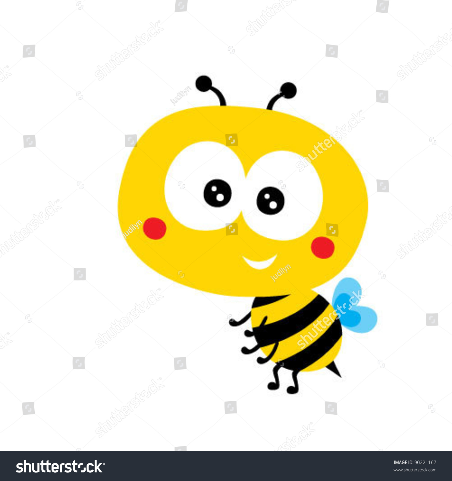 Cute Baby Bee Stock Vector (Royalty Free) 90221167 | Shutterstock