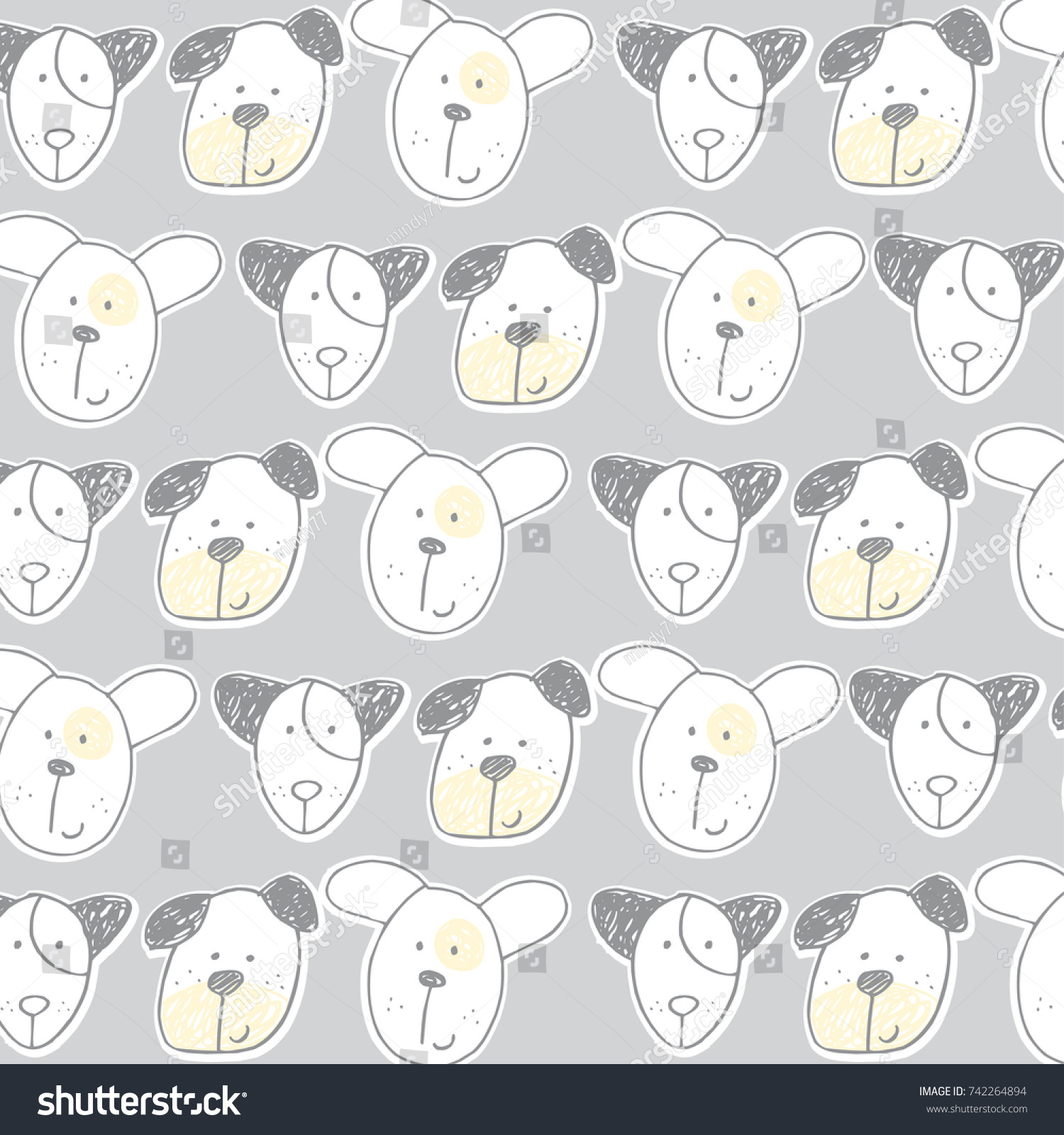Cute Baby Dog Pattern Vector Illustration: vector de stock (libre de ...