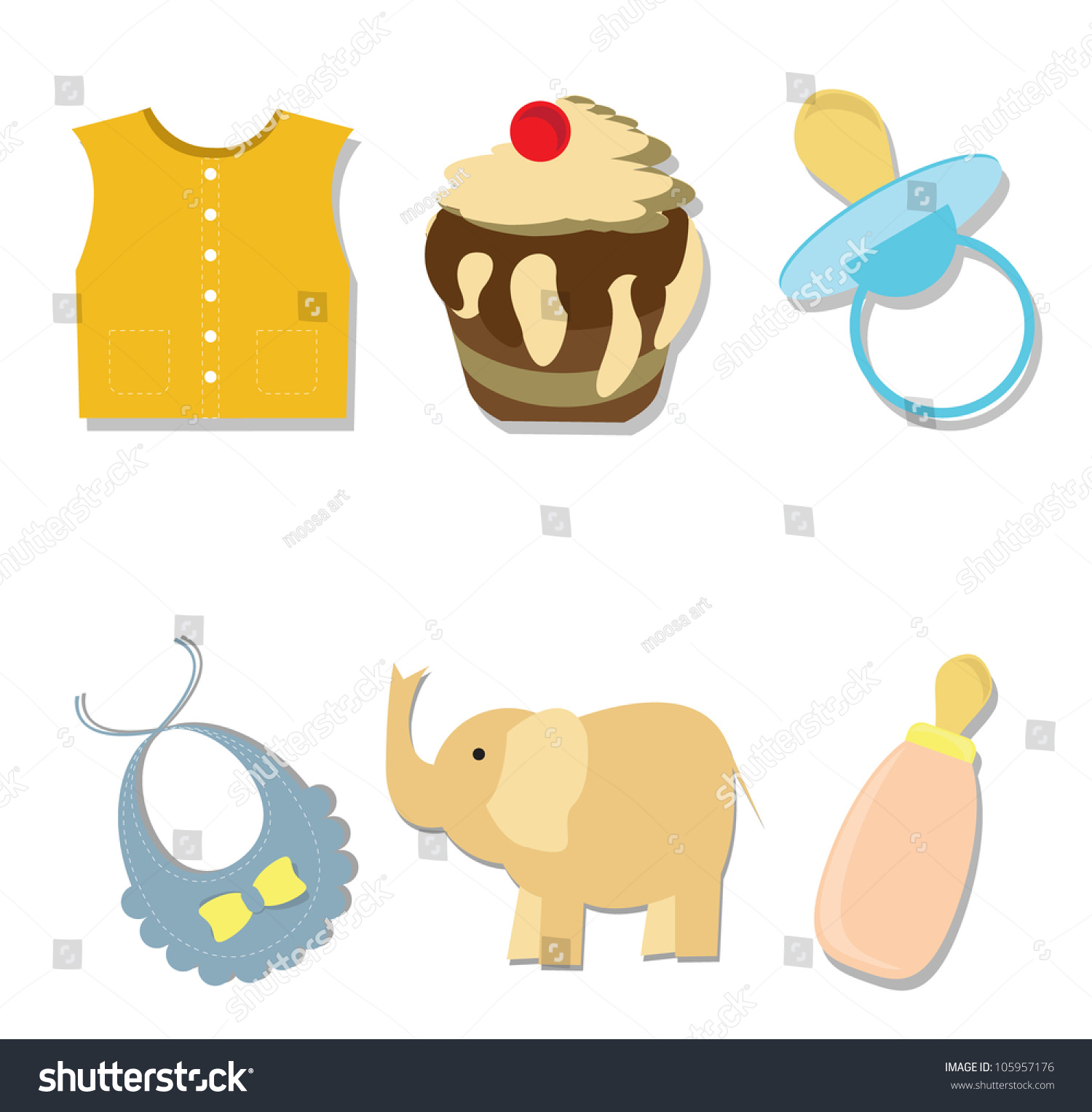 Cute Baby Elements Post Cards Backgrounds Stock Vector (Royalty Free ...