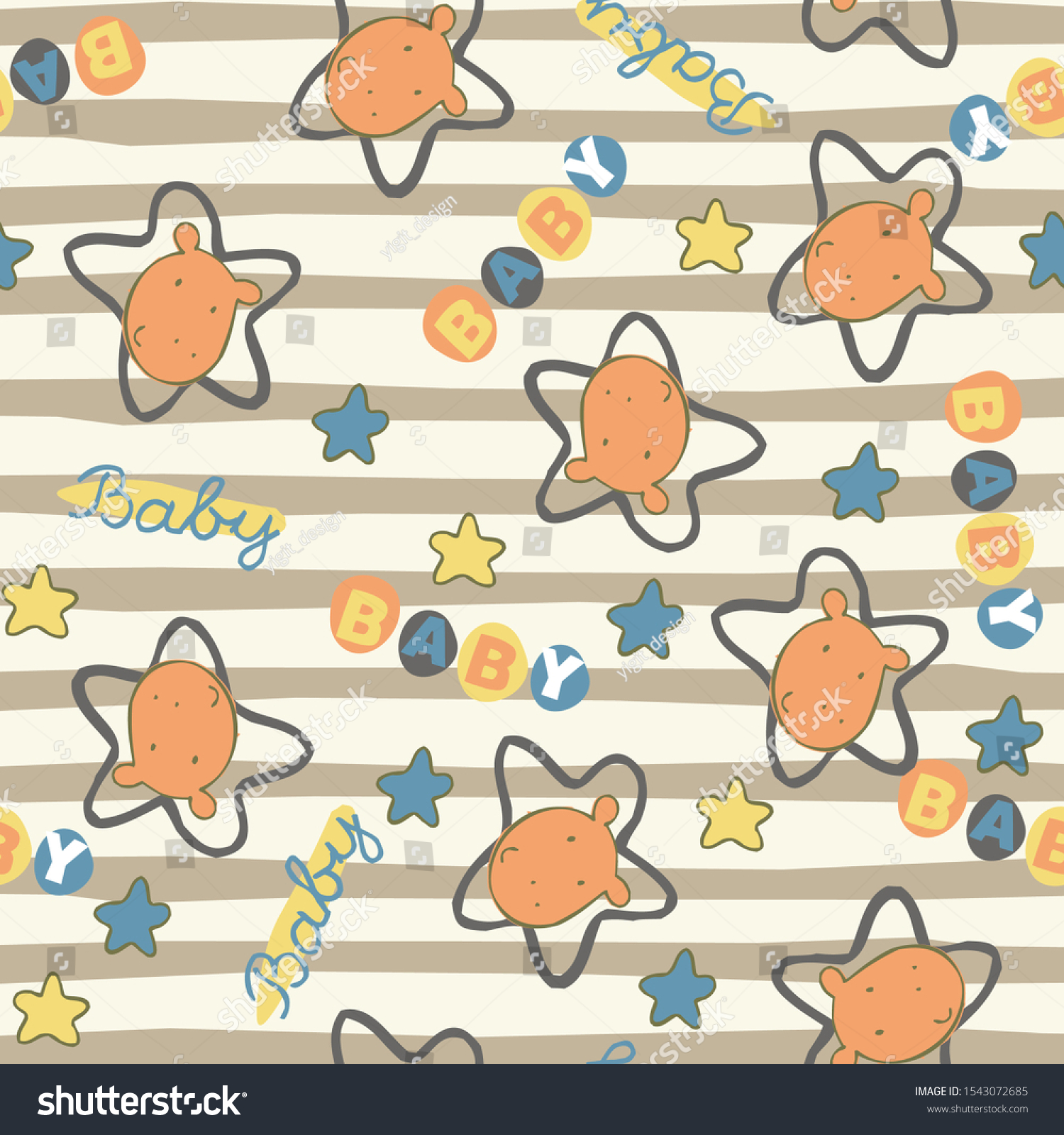 Cute Baby Giraffe Pattern Vector Illustration Stock Vector (Royalty ...