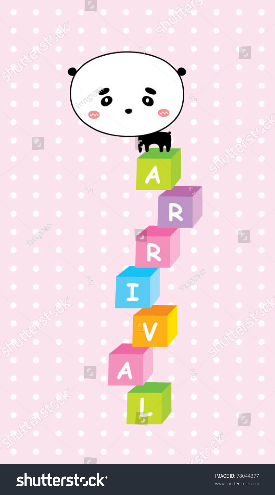 Cute Baby Panda Bear Arrival Stock Vector (Royalty Free) 78044377 ...
