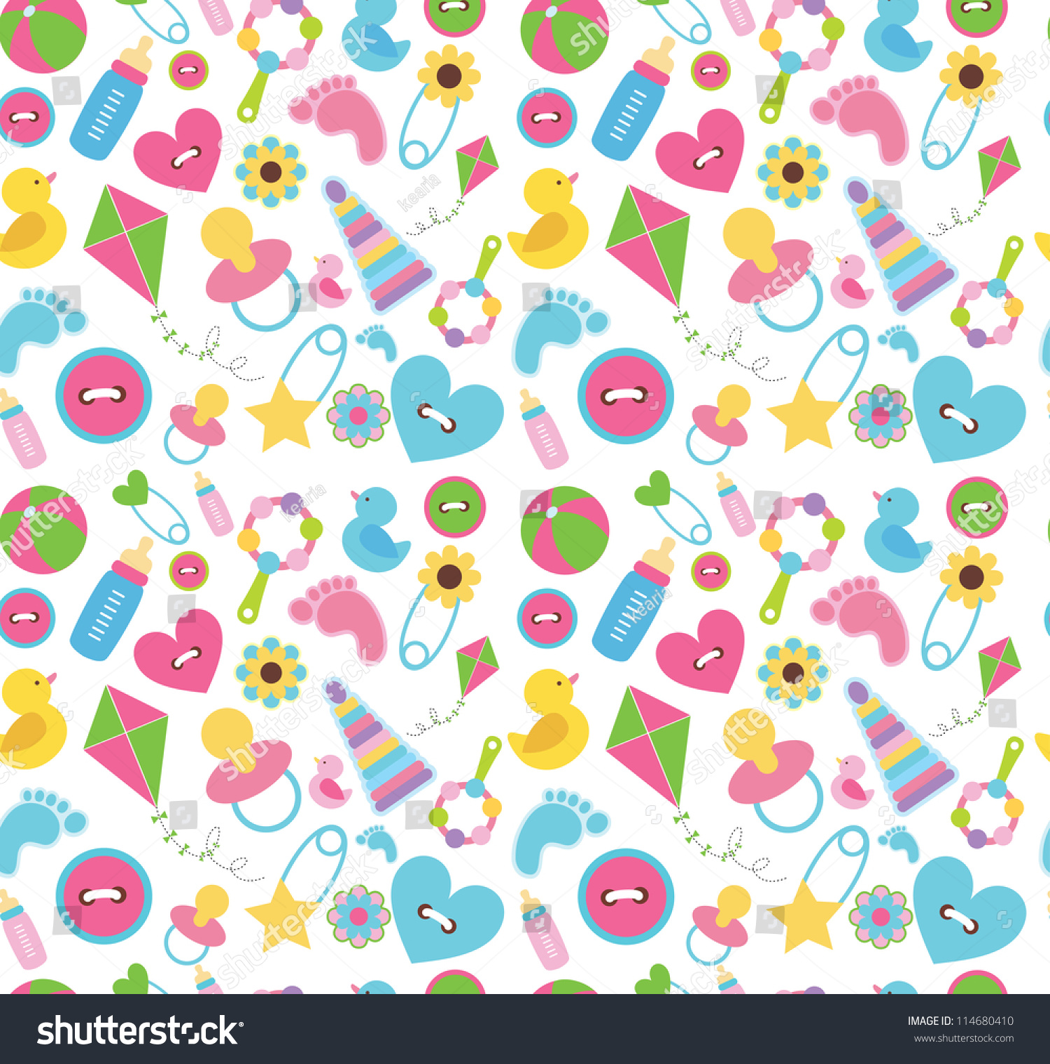 Cute Baby Pattern Design Vector Illustration Stock Vector (Royalty Free ...