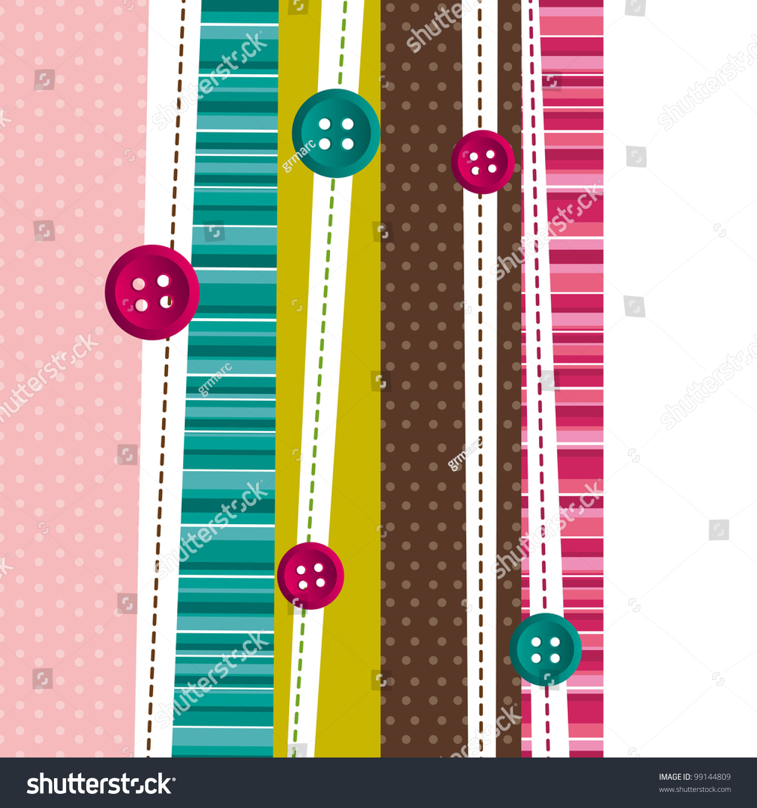 Cute Background Clothes Buttons Vector Illustration Stock Vector ...