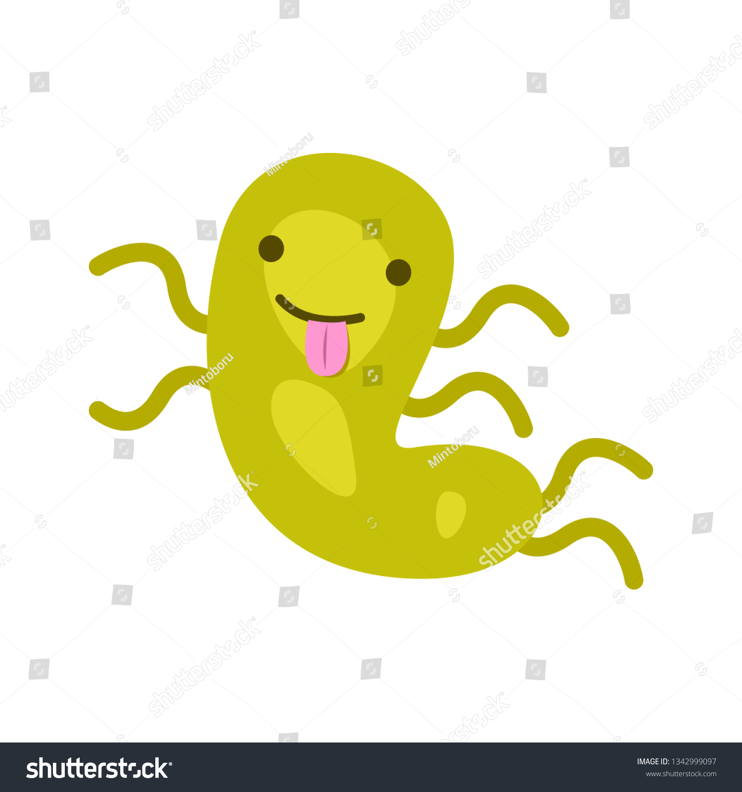 Cute Bacterium Smiles Isolated Vector Illustration Stock Vector ...
