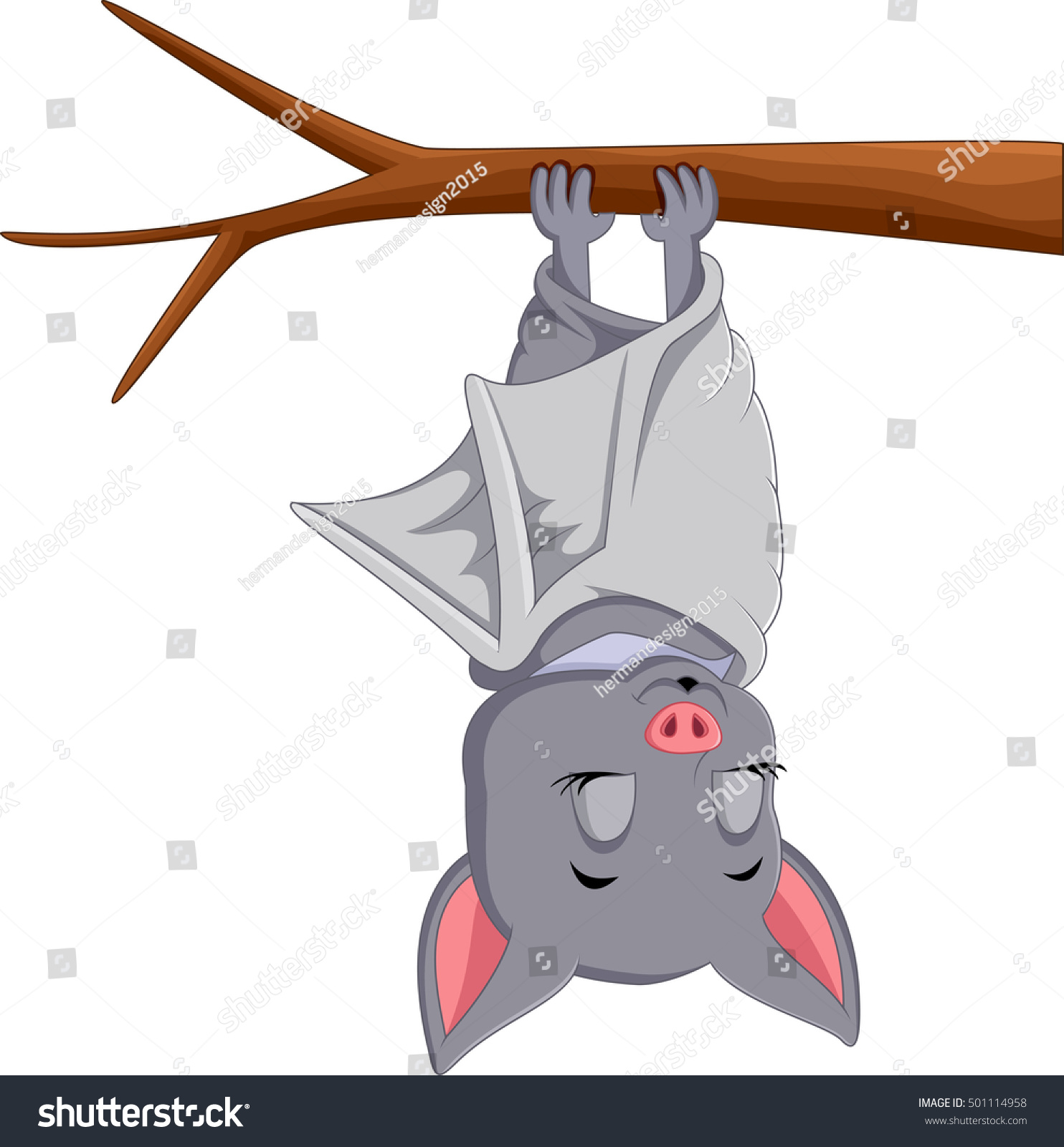 Cute Bat Cartoon Sleeping Stock Vector (Royalty Free) 501114958 ...