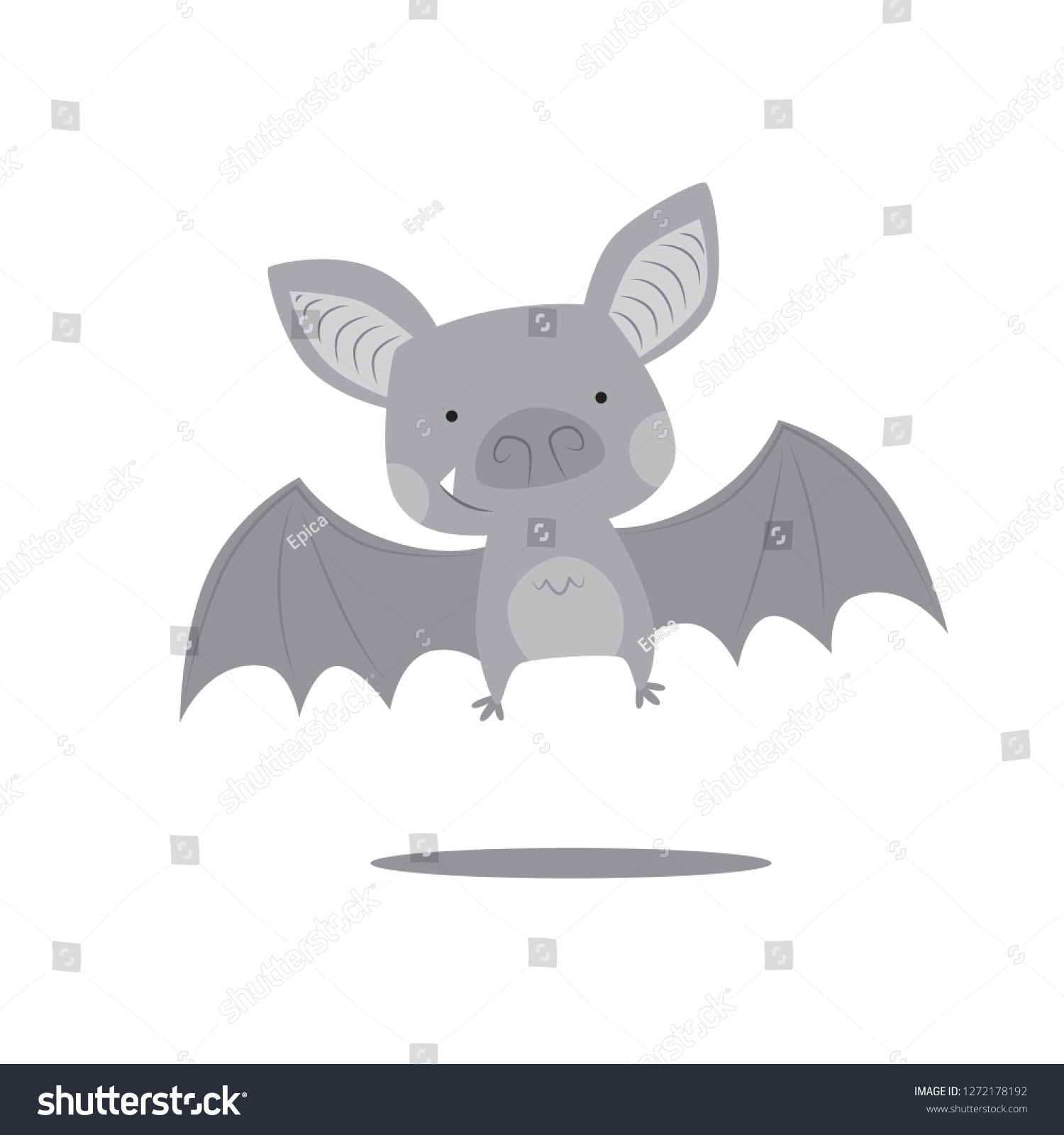 Cute Bat Isolated Background Vector Illustration Stock Vector (Royalty ...