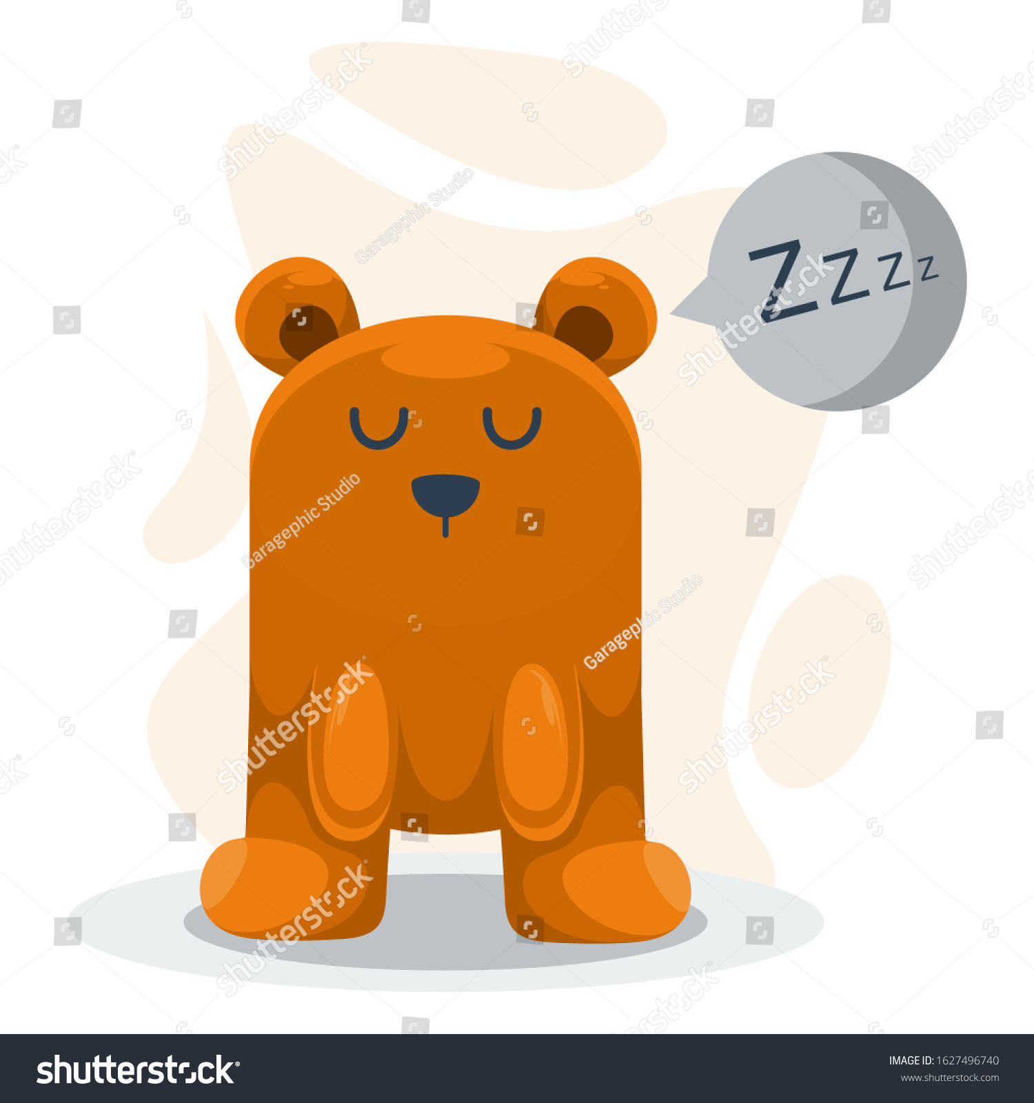 Cute Bear Emoticon Cartoon Vector Stock Vector (Royalty Free) 1627496740