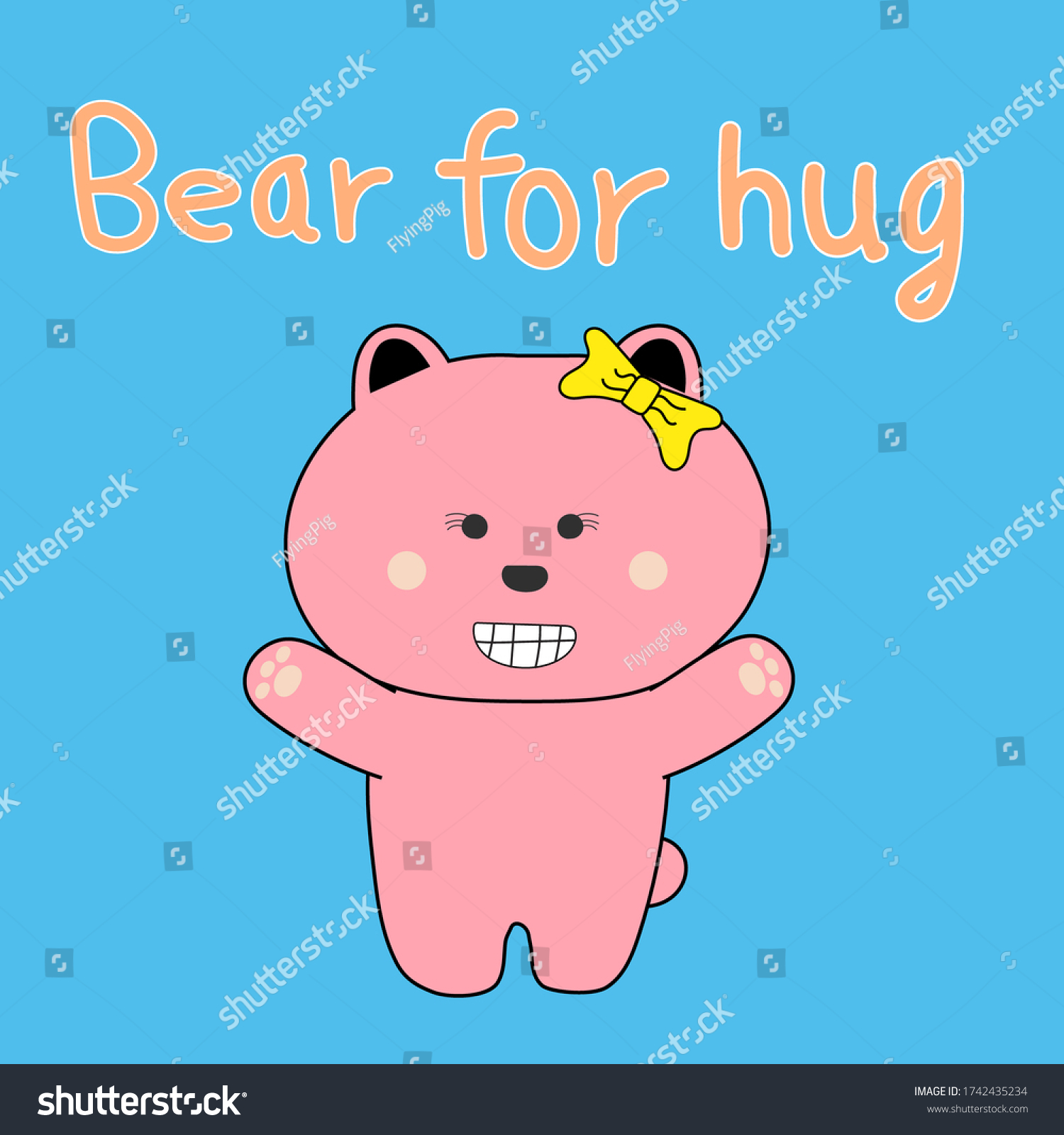 Cute Bear Hug Illustrator Design Stock Vector (Royalty Free) 1742435234