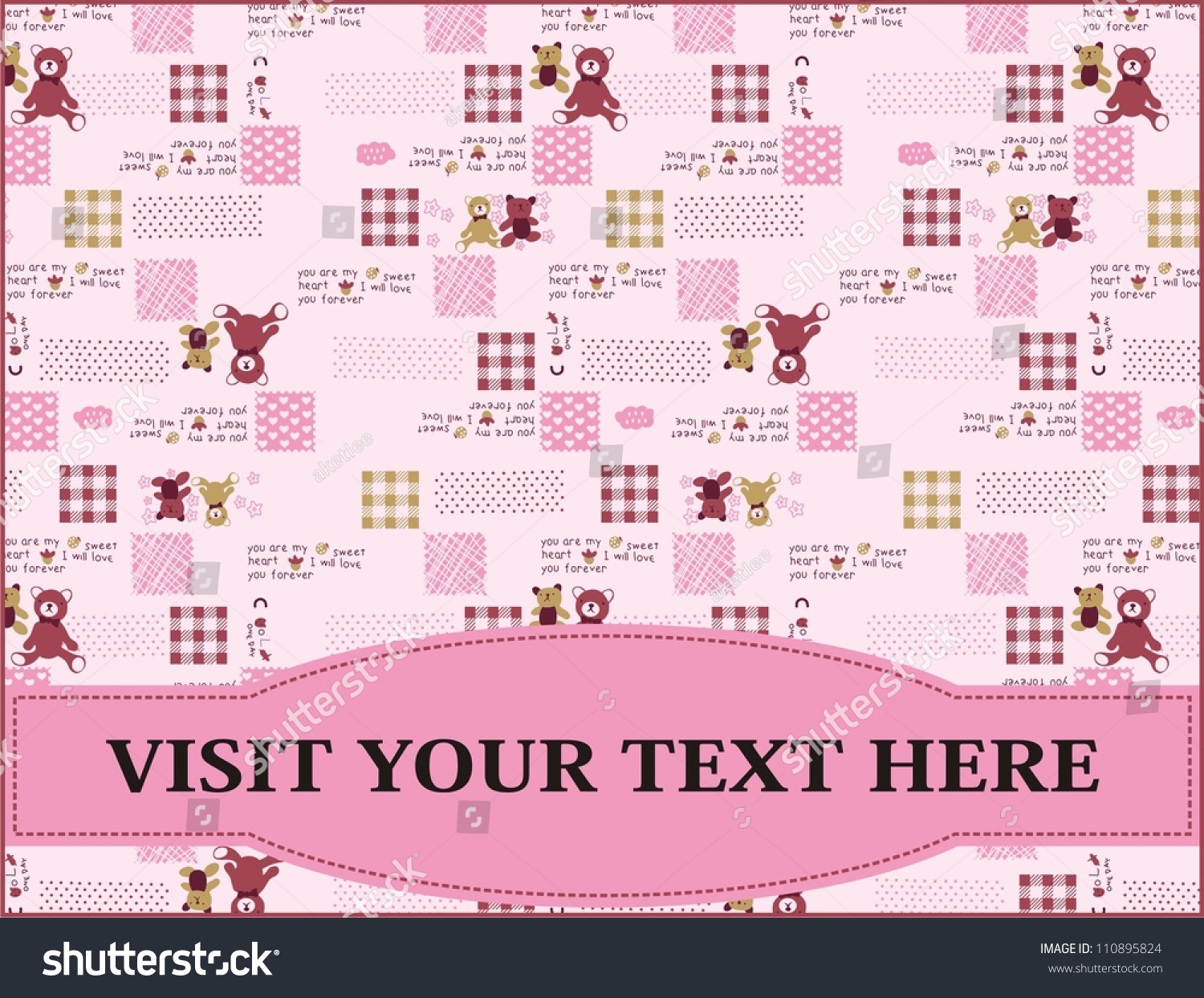 Cute Bear Invitation Card Stock Vector (Royalty Free) 110895824 ...