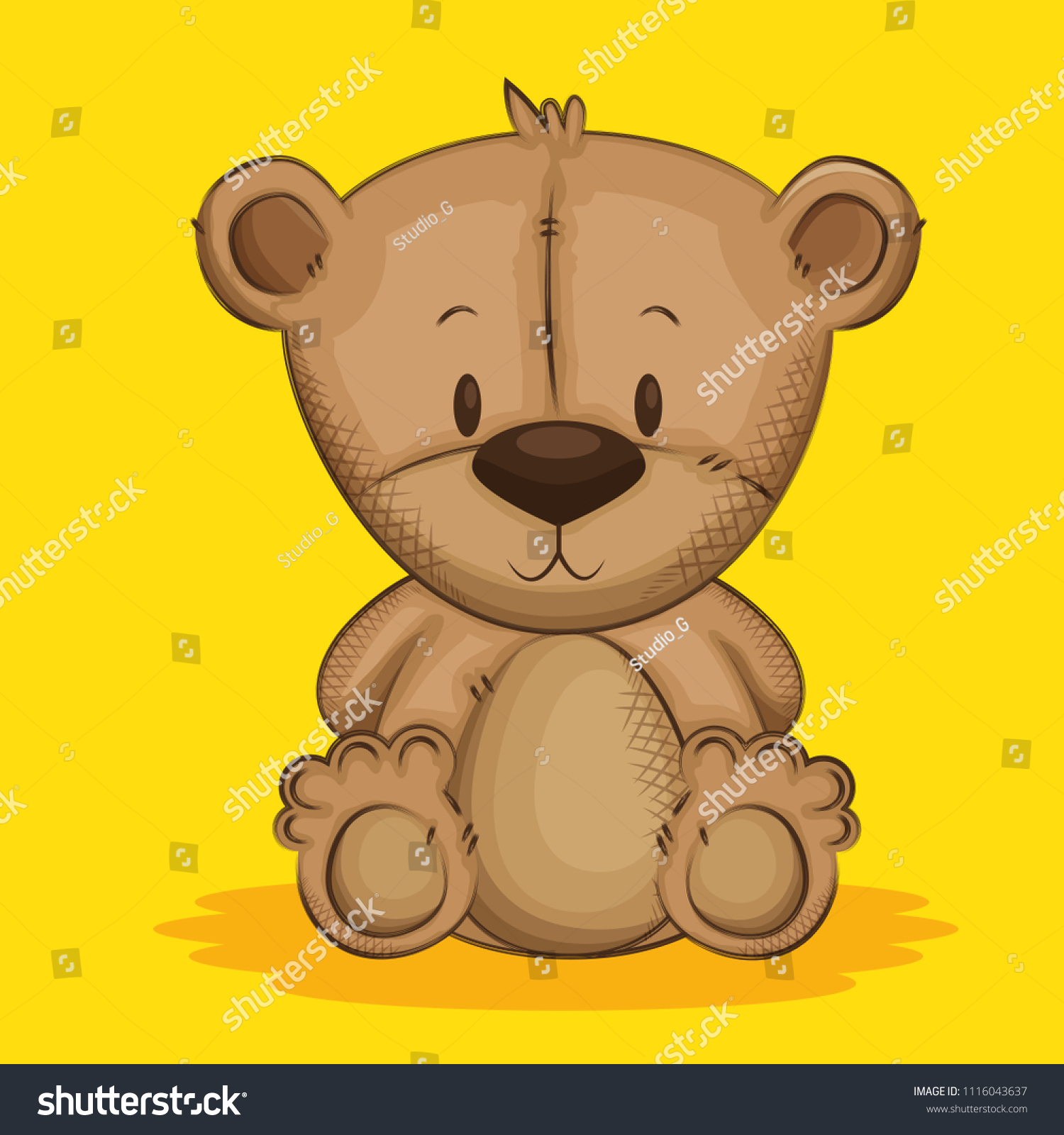 Cute Bear Teddy Character Stock Vector (Royalty Free) 1116043637 ...
