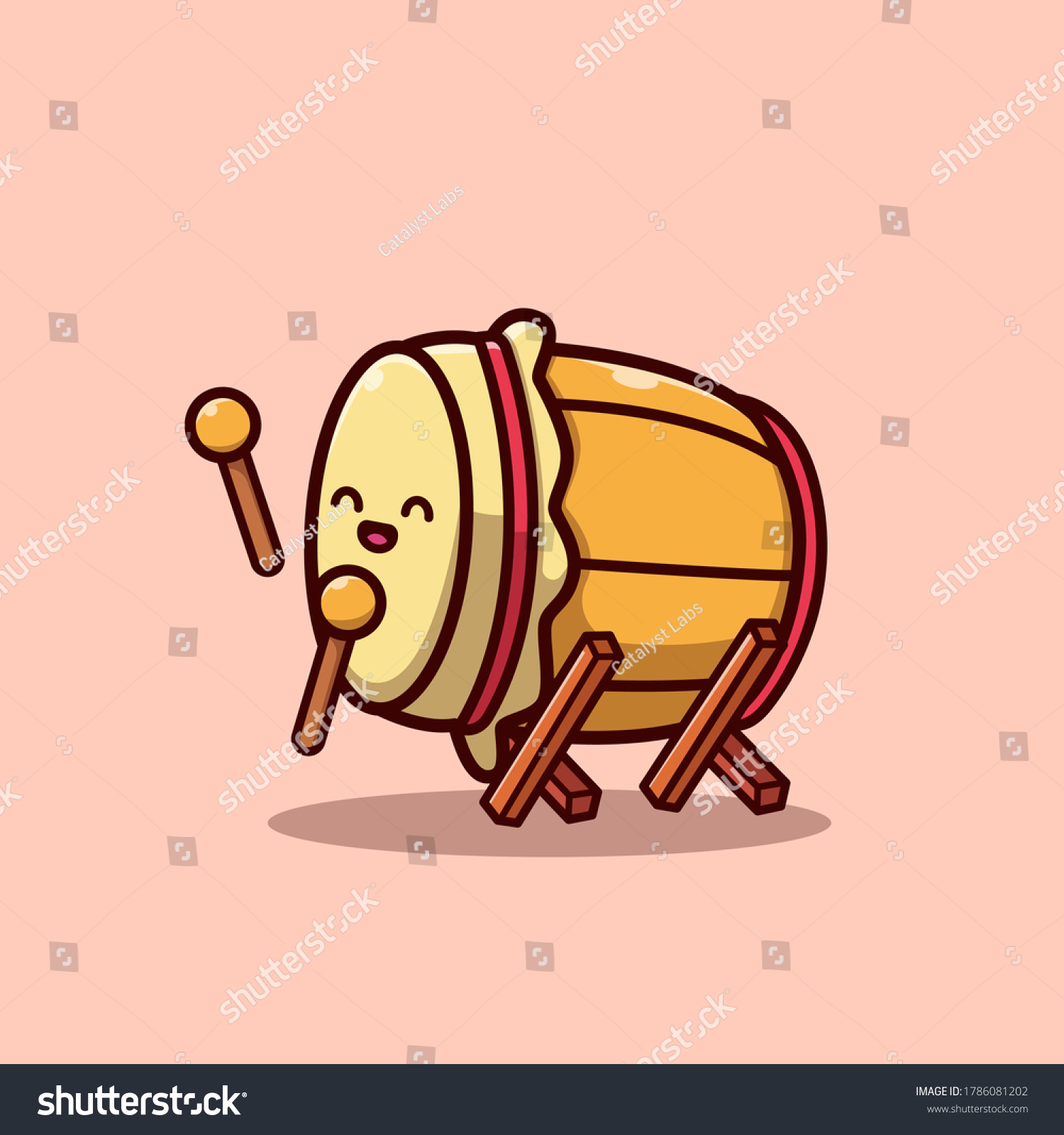 Cute Bedug Drum Stick Cartoon Vector Stock Vector (Royalty Free) 1786081202 Cute Bedug Drum Stick Cartoon Vector Stock Vector (Royalty Free) 1786081202