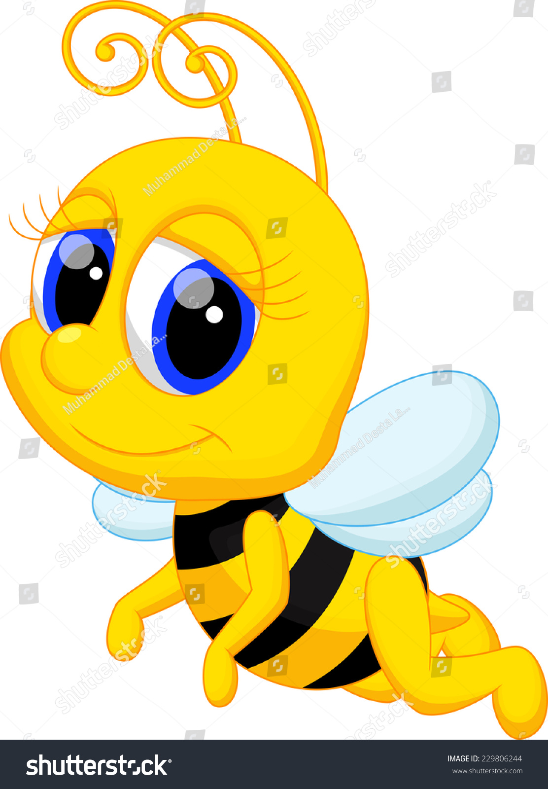 Cute Bee Cartoon Stock Vector (Royalty Free) 229806244