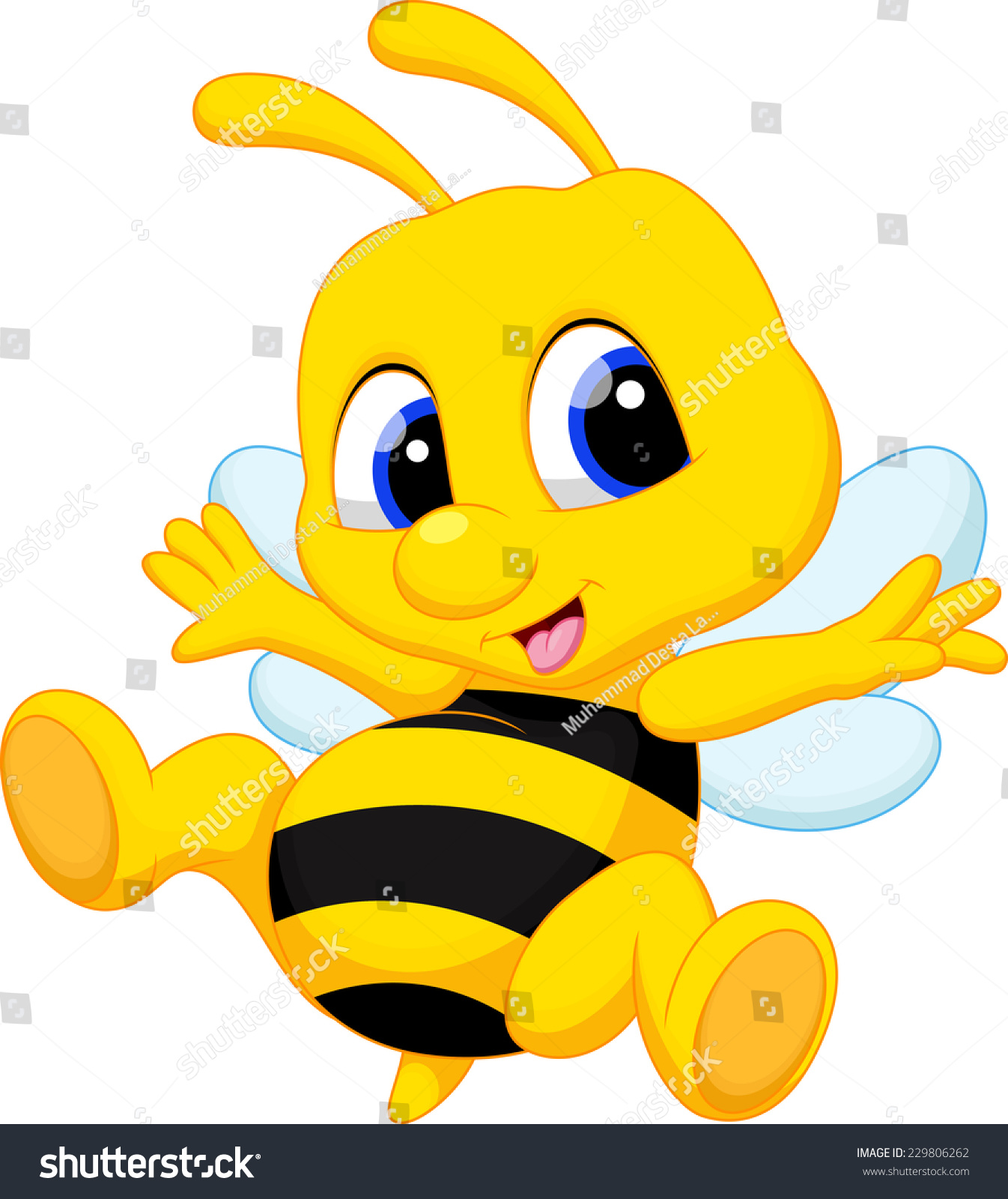 Cute Bee Cartoon Stock Vector (Royalty Free) 229806262