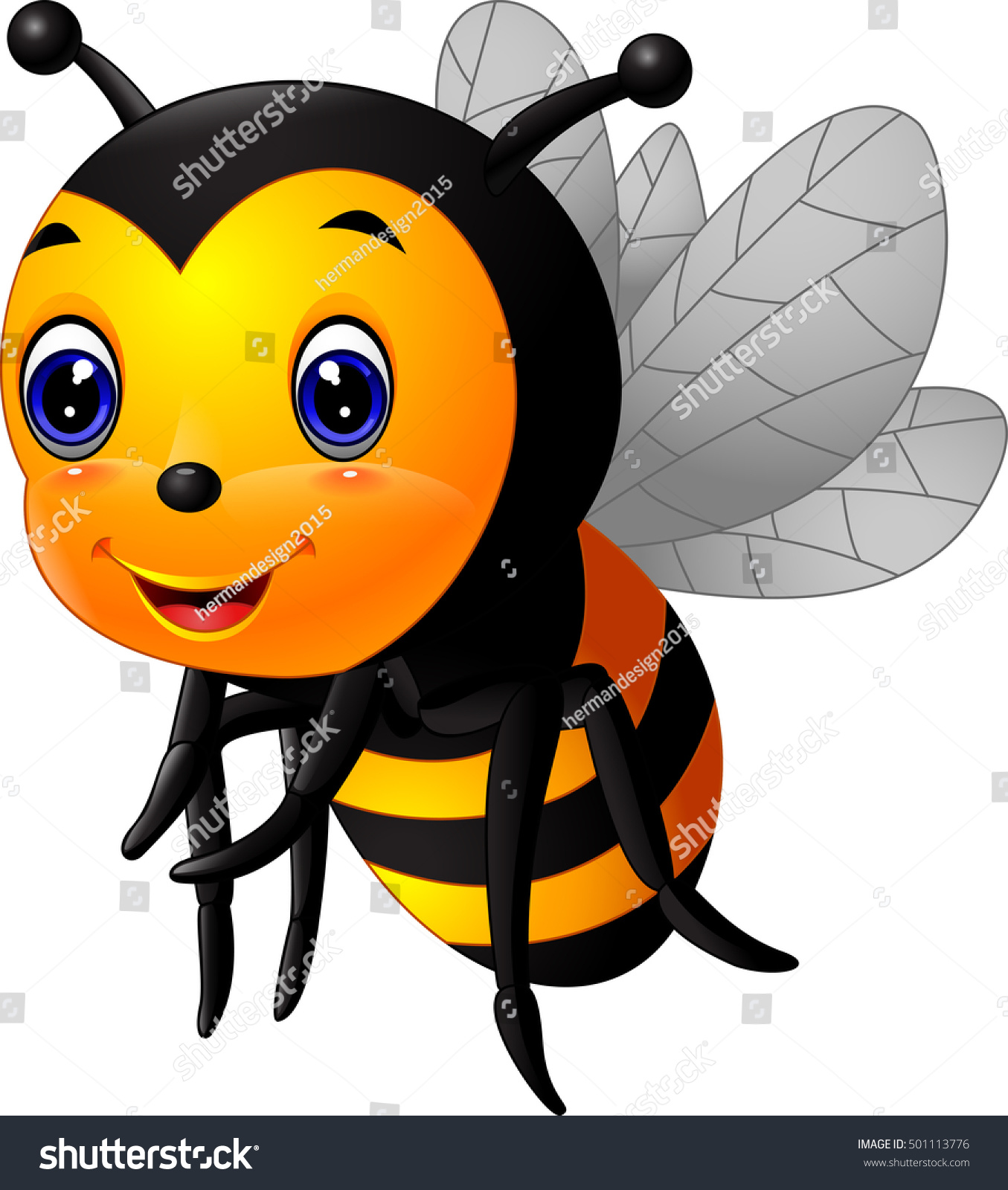 Cute Bee Cartoon Stock Vector (Royalty Free) 501113776 | Shutterstock