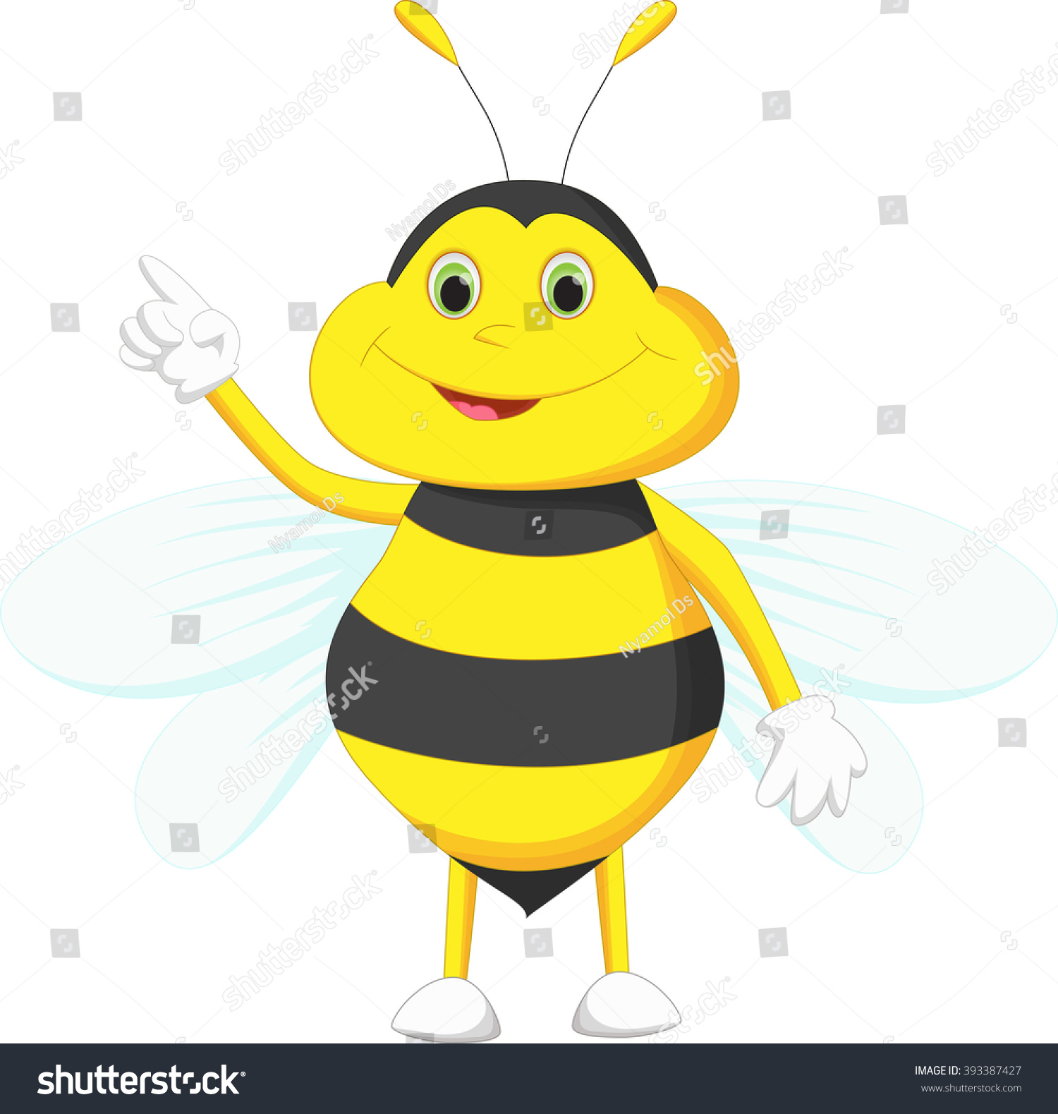 Cute Bee Cartoon Pointing: Vector có sẵn (miễn phí bản quyền) 393387427 ...