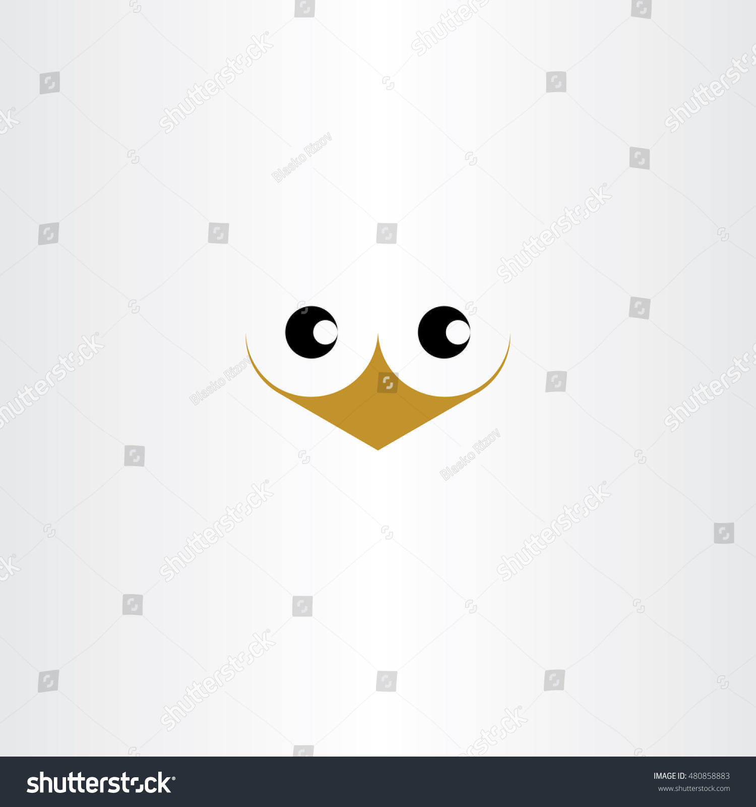 Cute Bird Face Vector Illustration Icon Stock Vector (Royalty Free ...