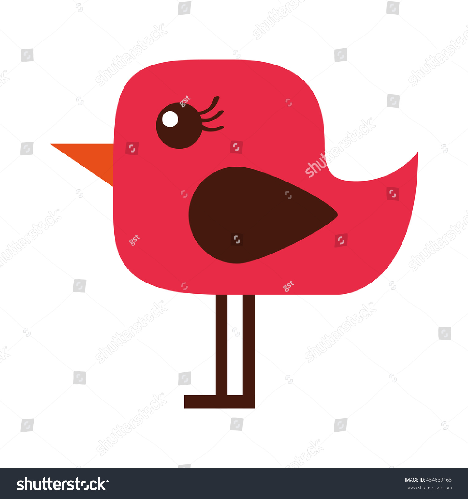 Cute Bird Red Icon Graphic Isolated Stock Vector (Royalty Free ...