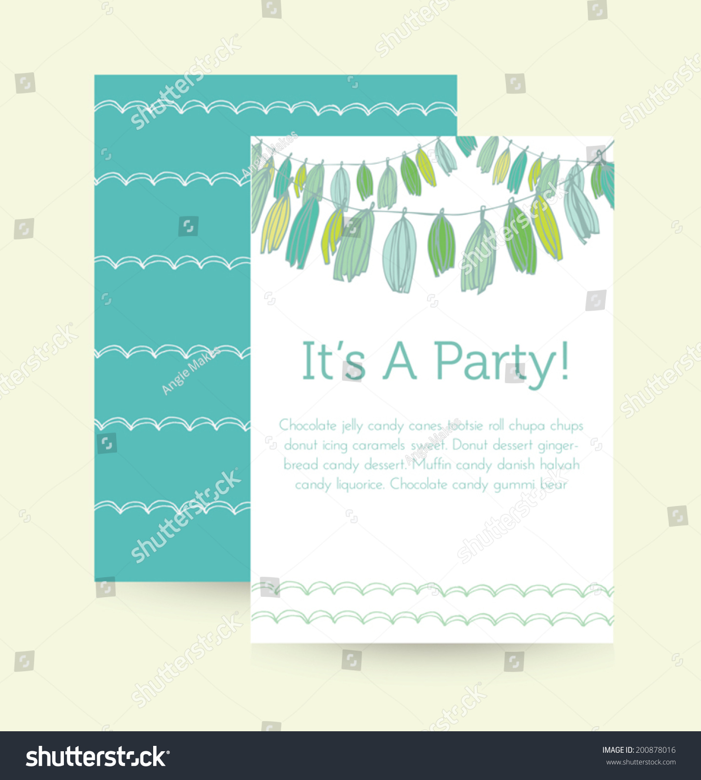 Cute Birthday Party Invitation Template Vector: vector de stock (libre ...
