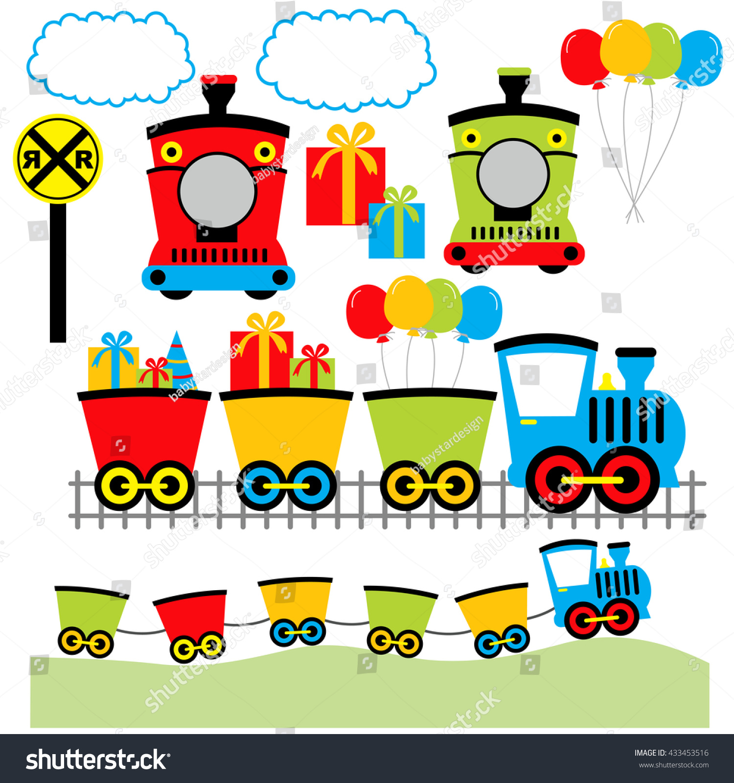 Cute Birthday Train Vector Illustration: vetor stock (livre de direitos ...