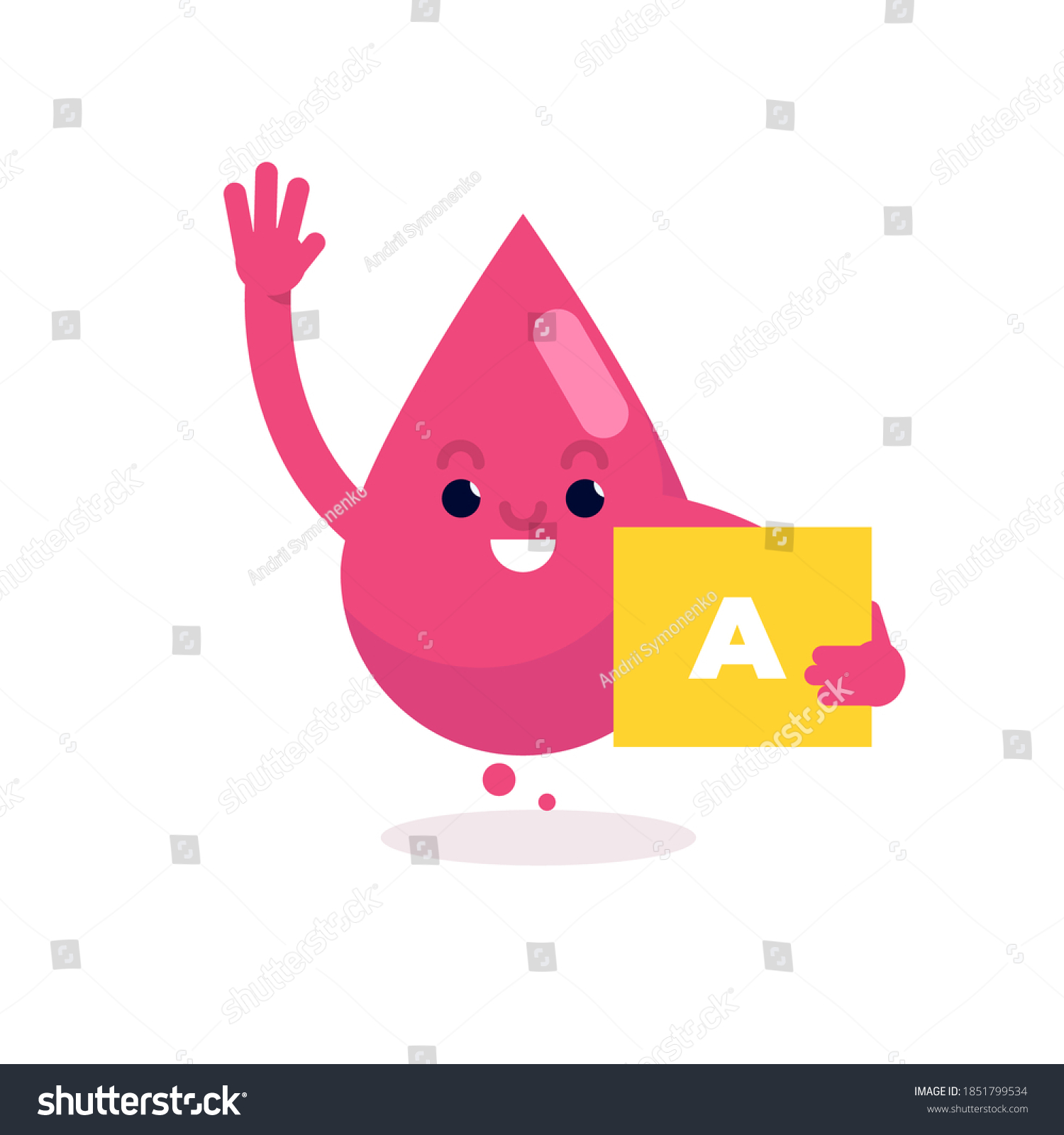 Cute Blood Type Character Flat Vector Stock Vector (Royalty Free ...
