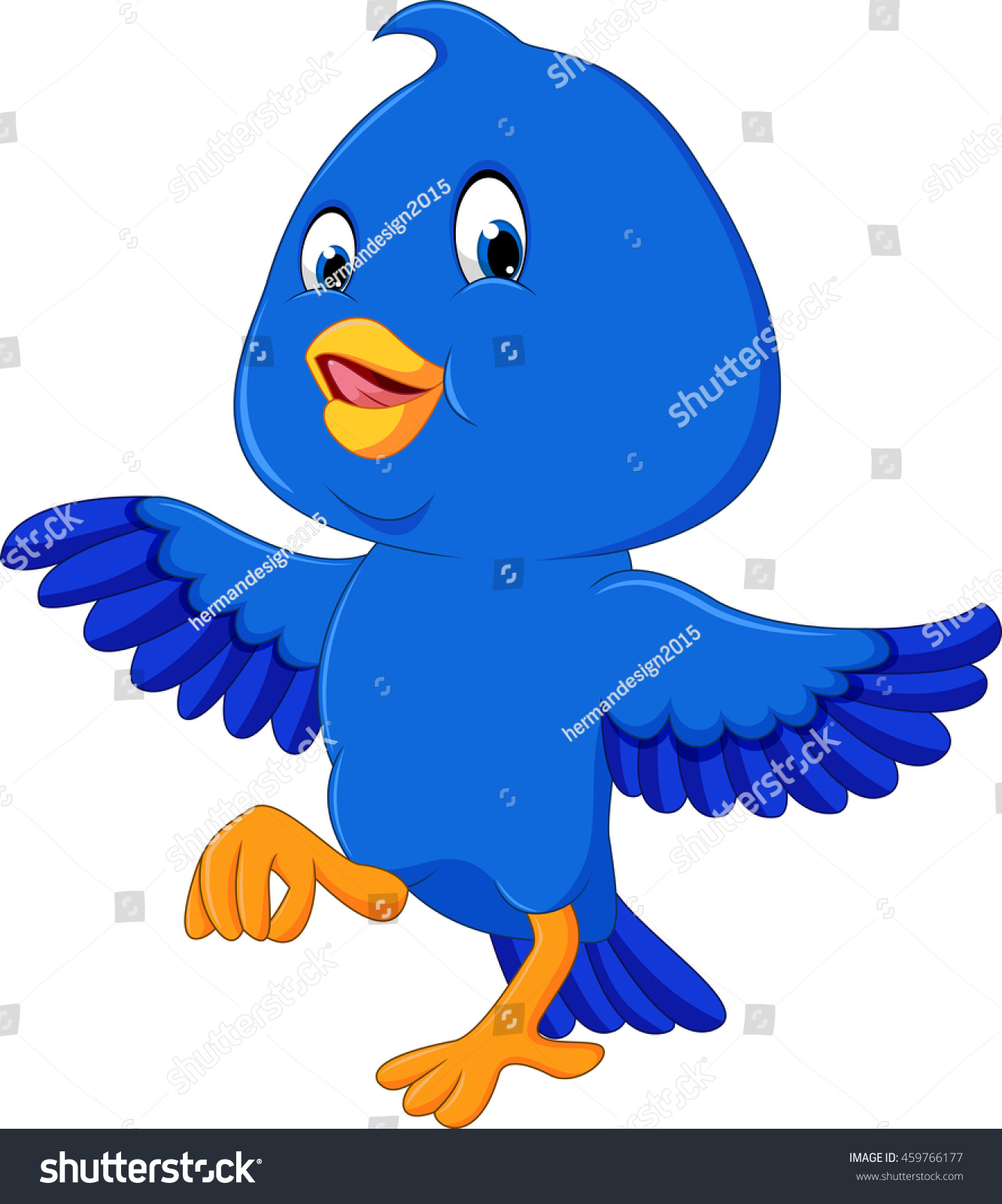 Cute Blue Bird Cartoon Stock Vector (Royalty Free) 459766177 | Shutterstock