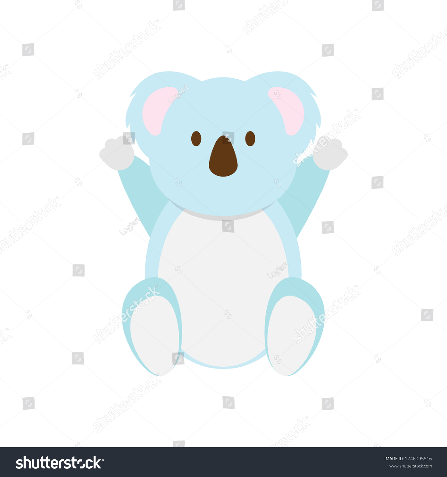 Cute Blue Koala Sitting While Posing Stock Vector (Royalty Free ...