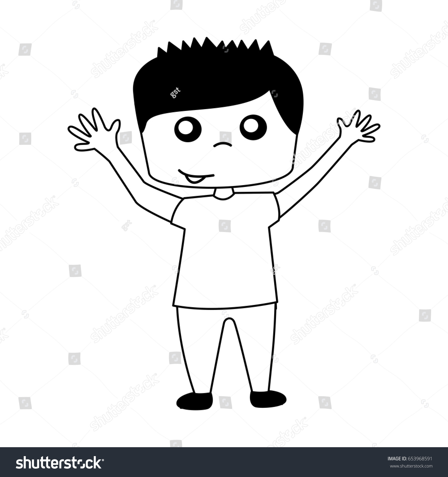 Cute Boy Drawing Icon Stock Vector (Royalty Free) 653968591 | Shutterstock