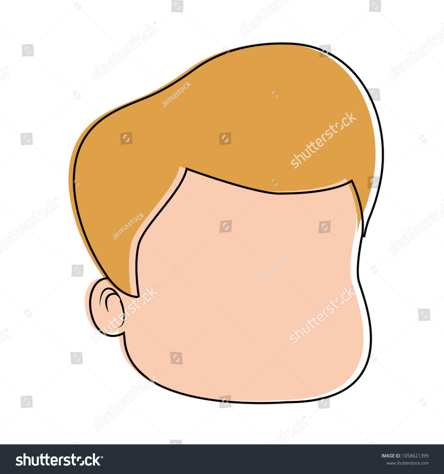 Cute Boy Faceless Cartoon Stock Vector (Royalty Free) 1058621399