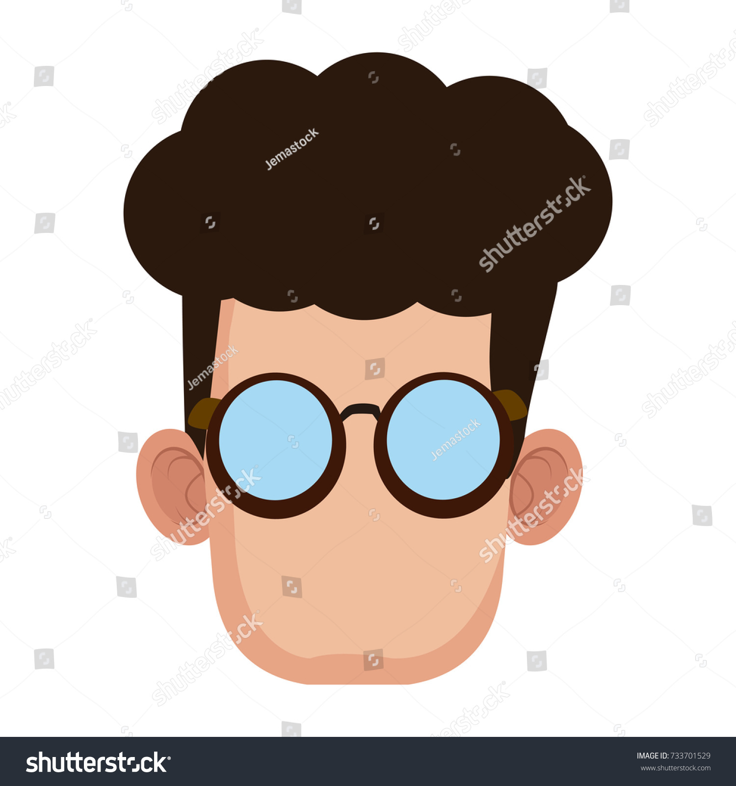 Cute Boy Glasses Cartoon Stock Vector (Royalty Free) 733701529