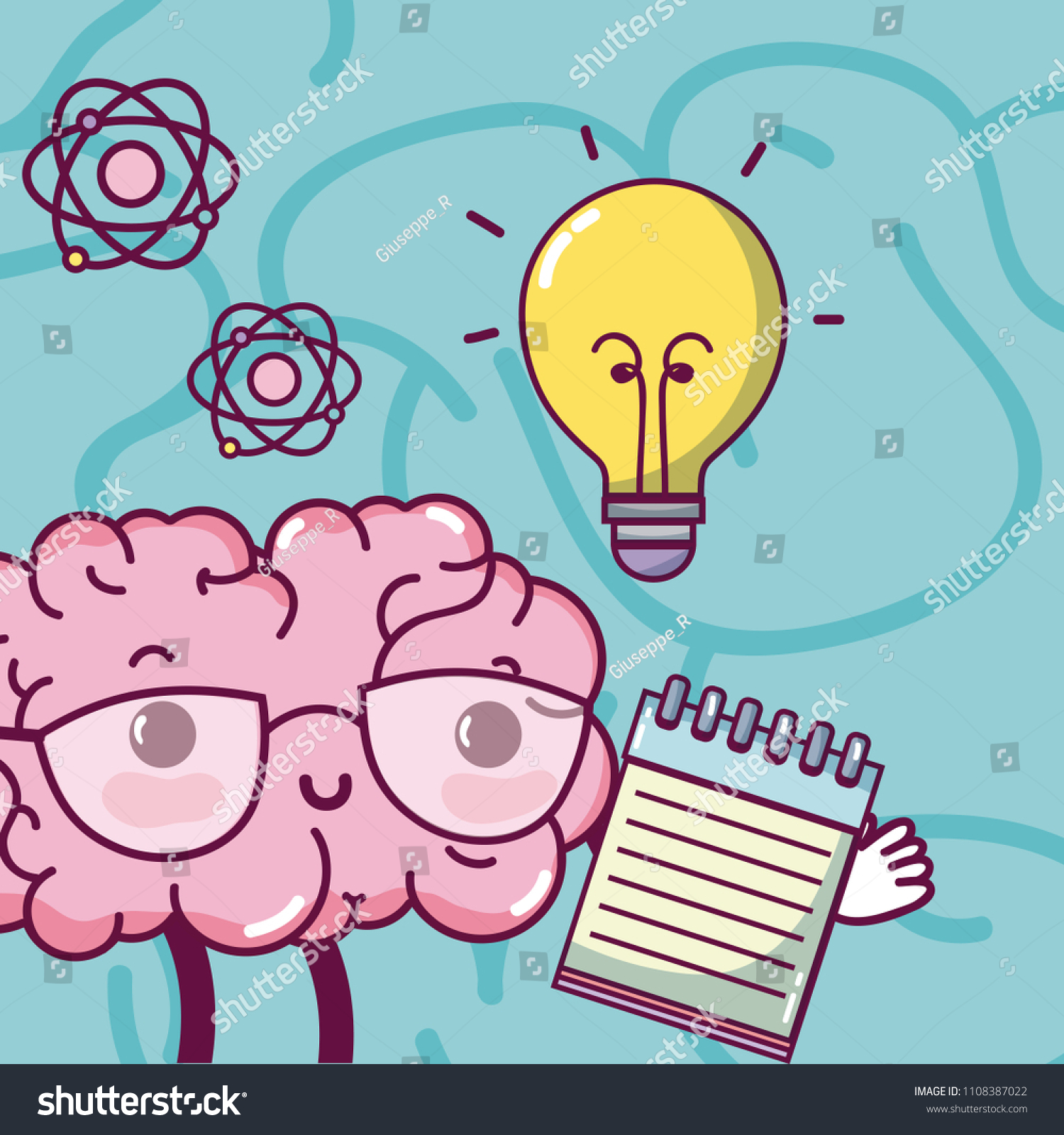 Cute Brain Cartoon Stock Vector (Royalty Free) 1108387022 | Shutterstock