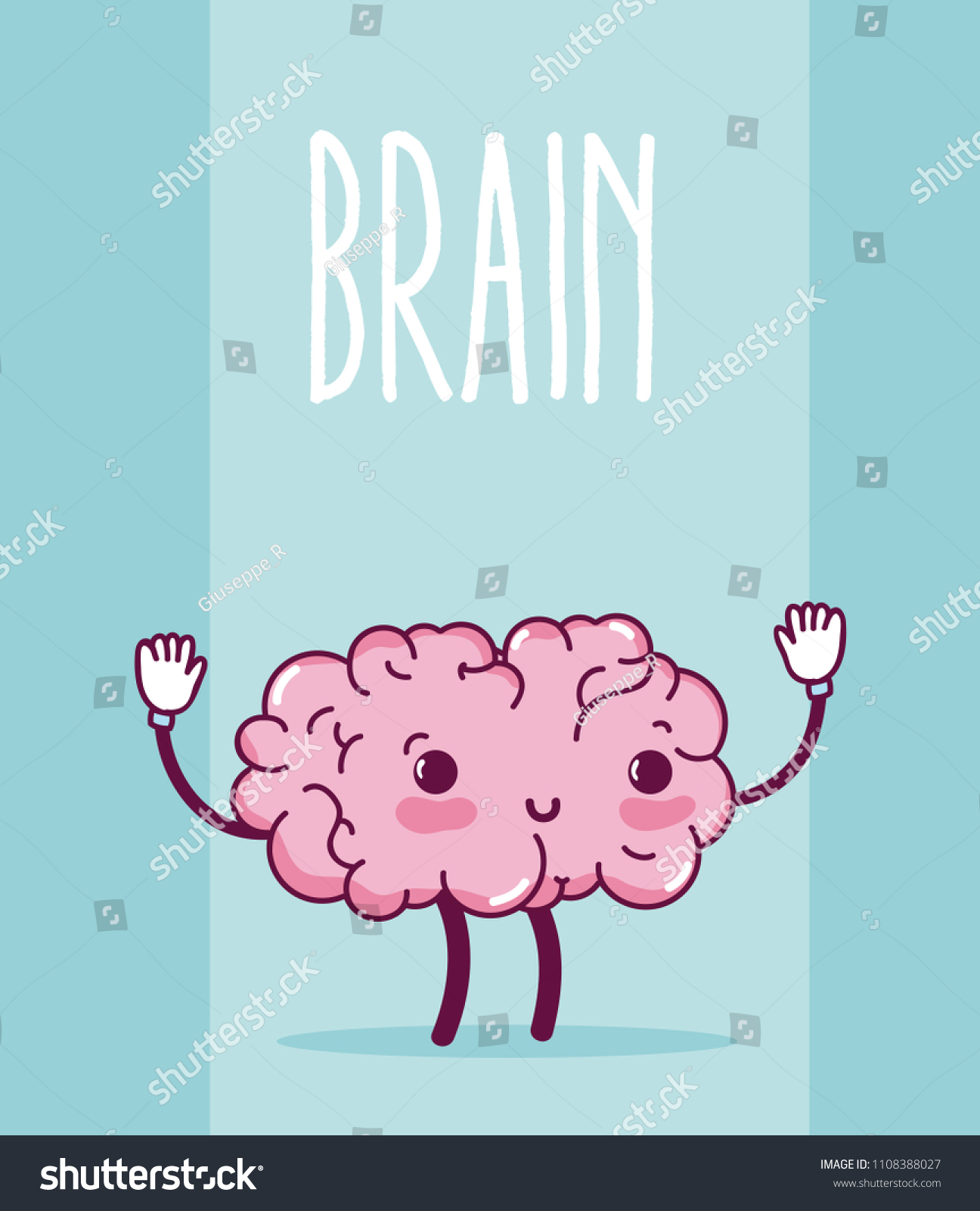 Cute Brain Cartoon Stock Vector (Royalty Free) 1108388027 | Shutterstock