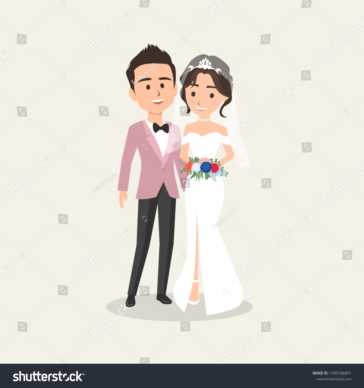Cute Bride Avatar Vector Editable File: Stock-Vektorgrafik (Lizenzfrei ...