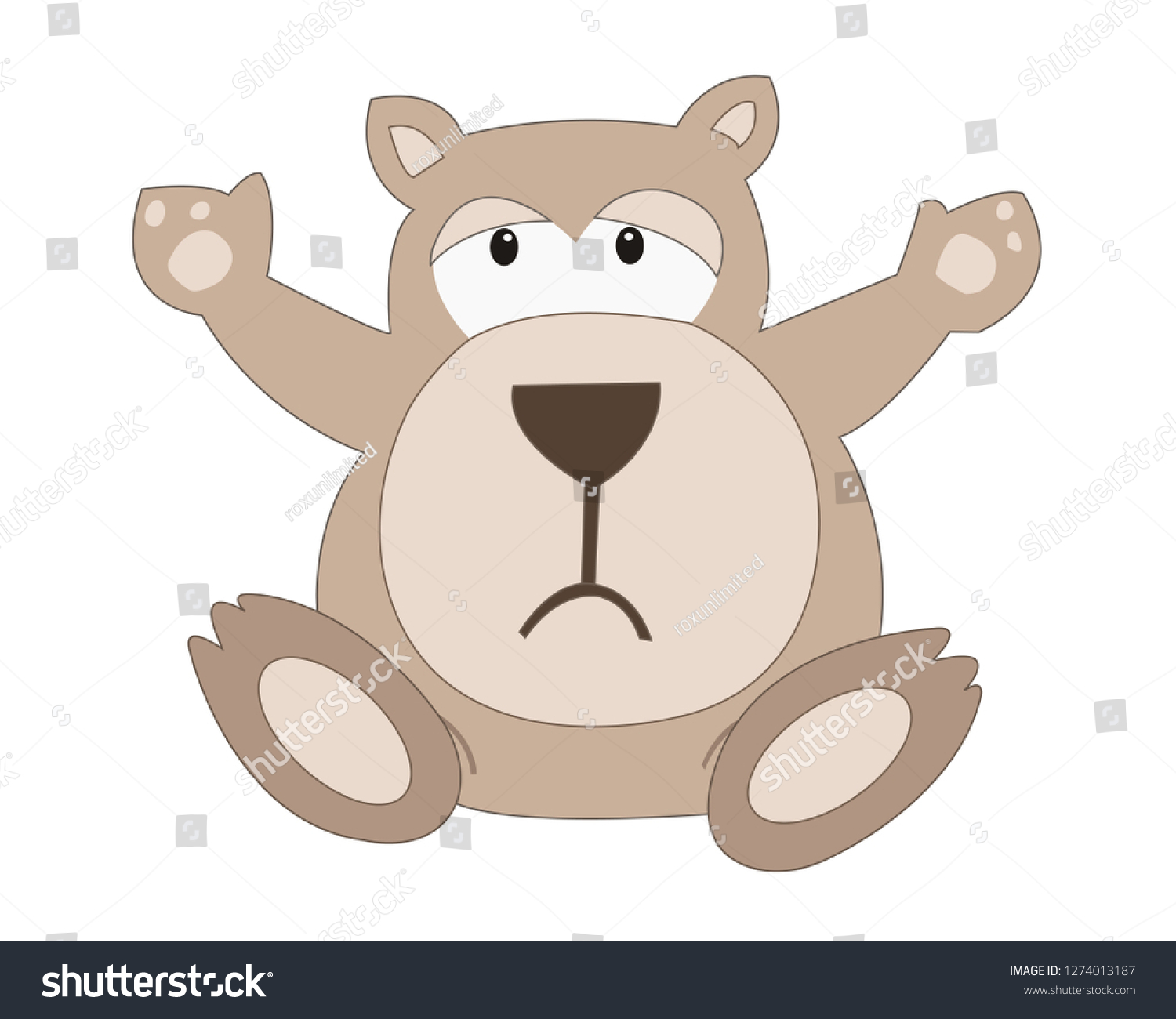 Cute Brown Teddy Bear Vector Stock Vector (Royalty Free) 1274013187 ...