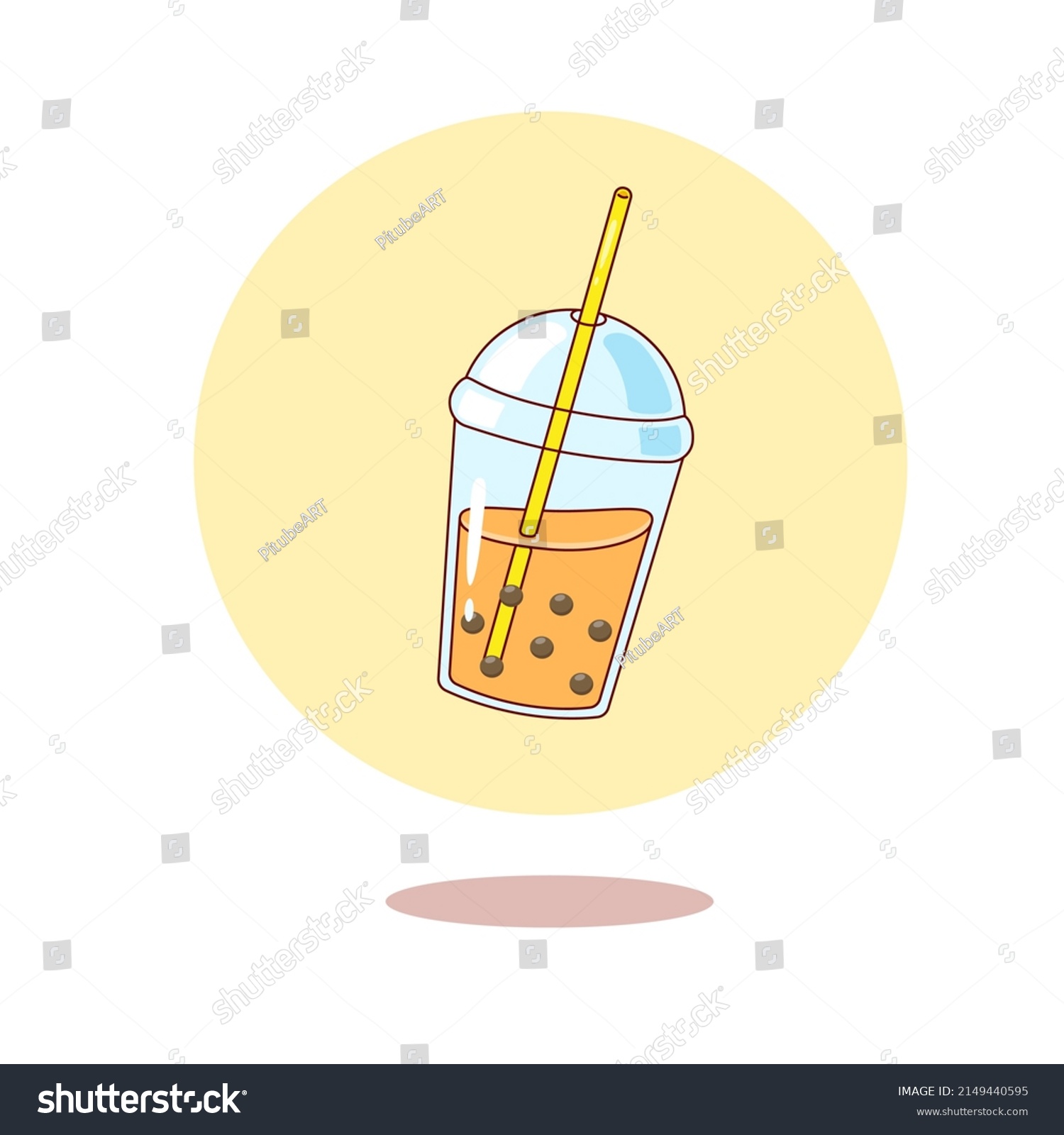 Cute Bubble Milk Tea Cartoon Vector Stock Vector (Royalty Free ...
