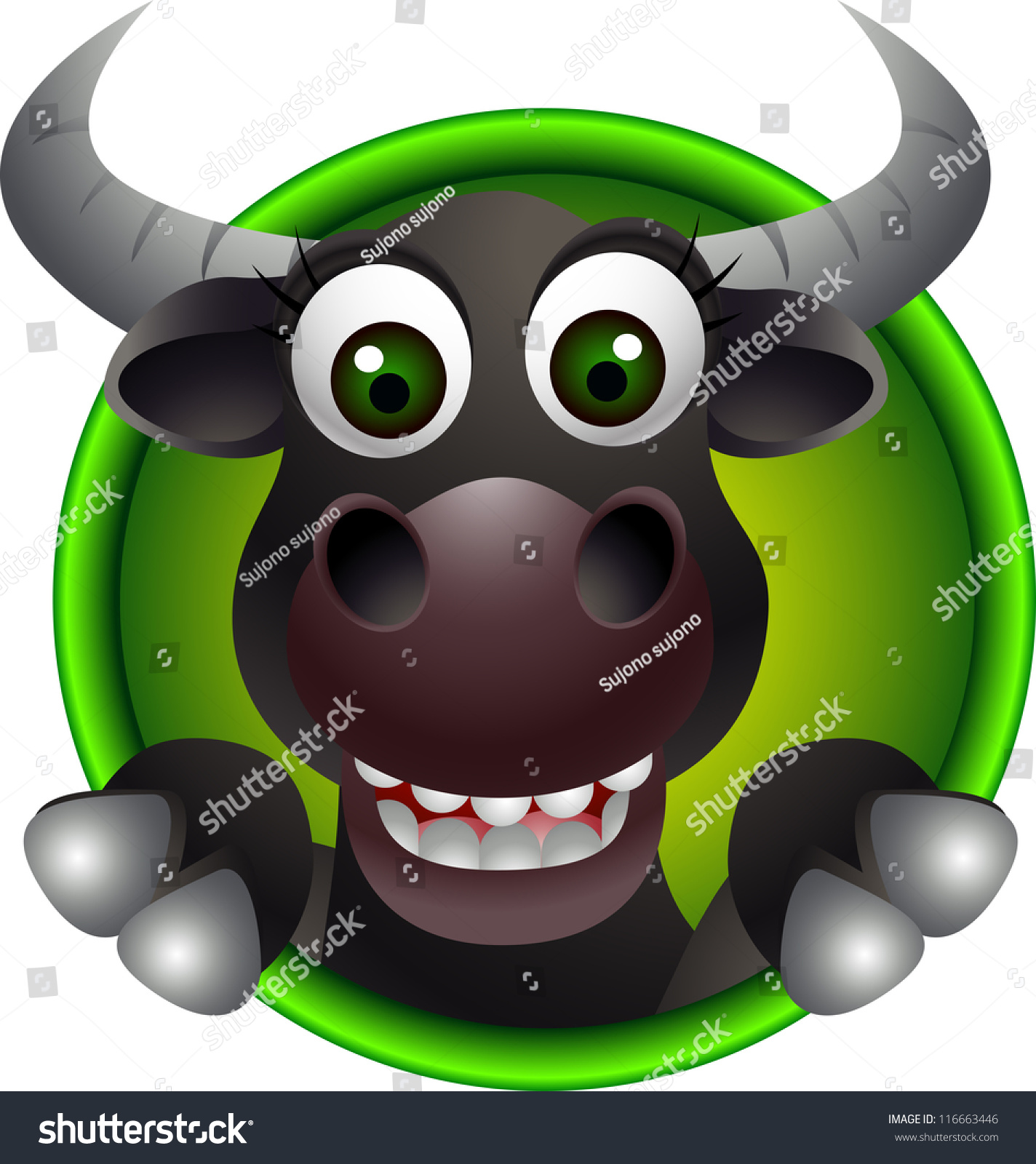 Cute Buffalo Head Cartoon Stock Vector (Royalty Free) 116663446
