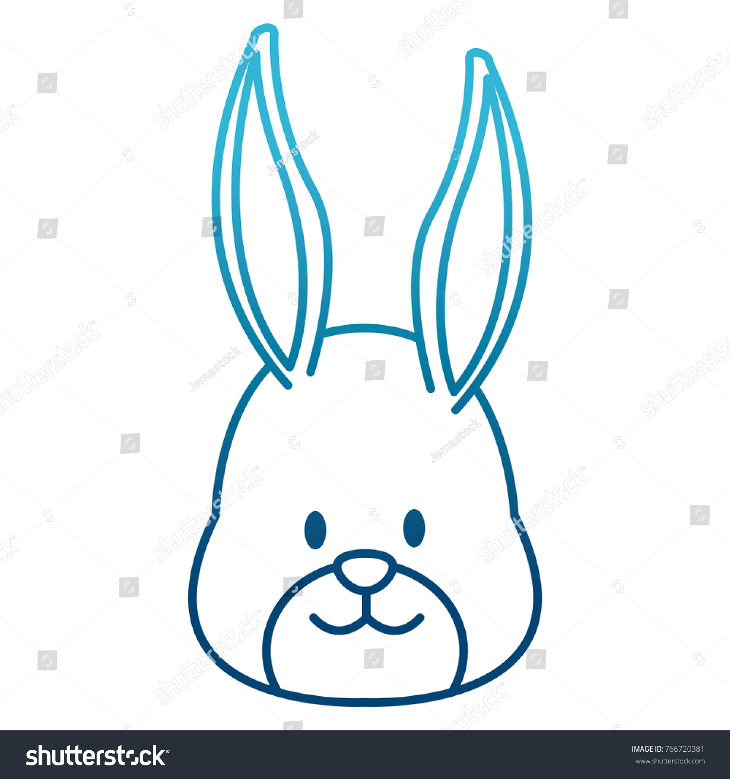 Cute Bunny Head Cartoon Stock Vector (Royalty Free) 766720381 ...