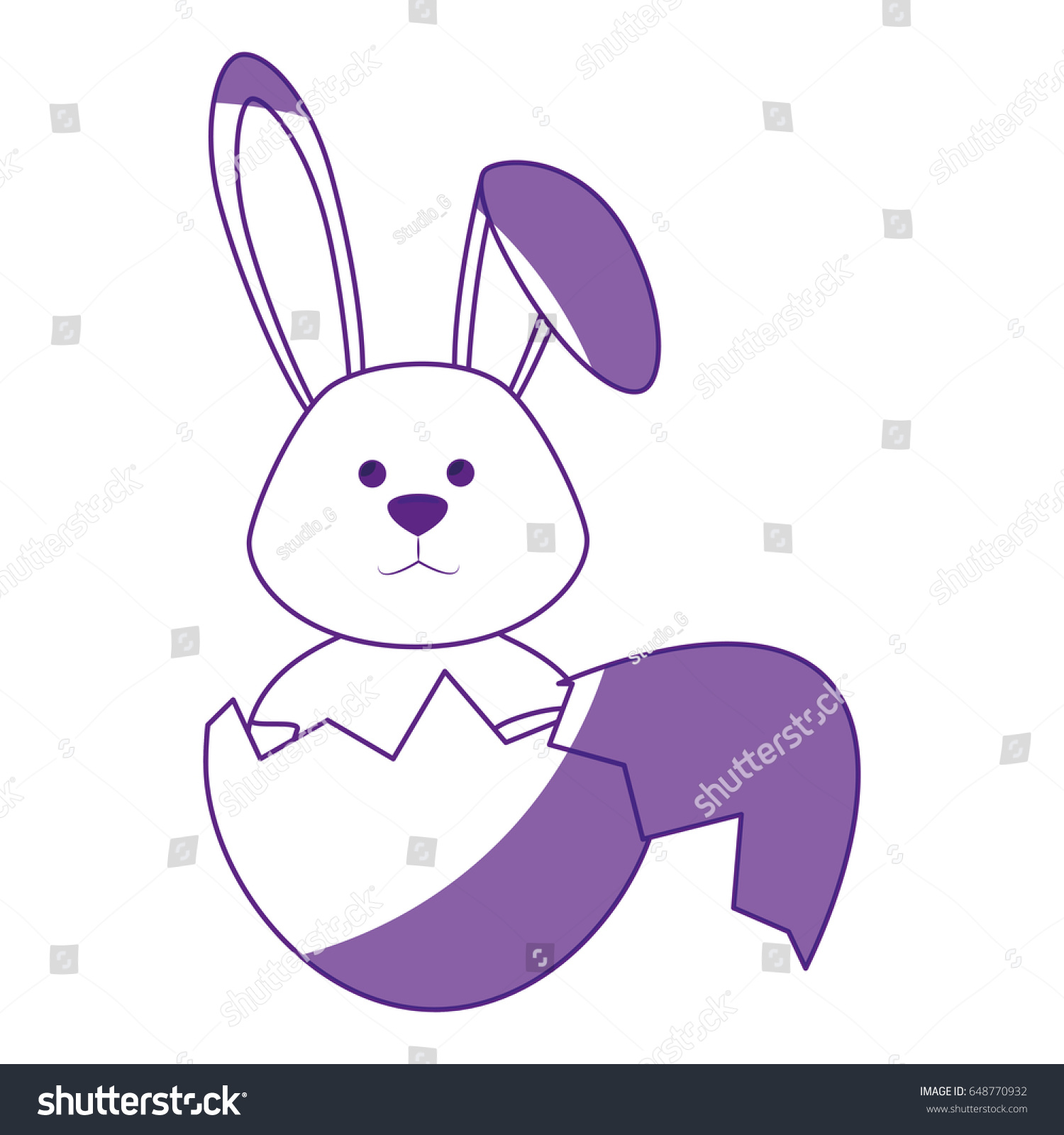 Cute Bunny Icon Stock Vector (Royalty Free) 648770932