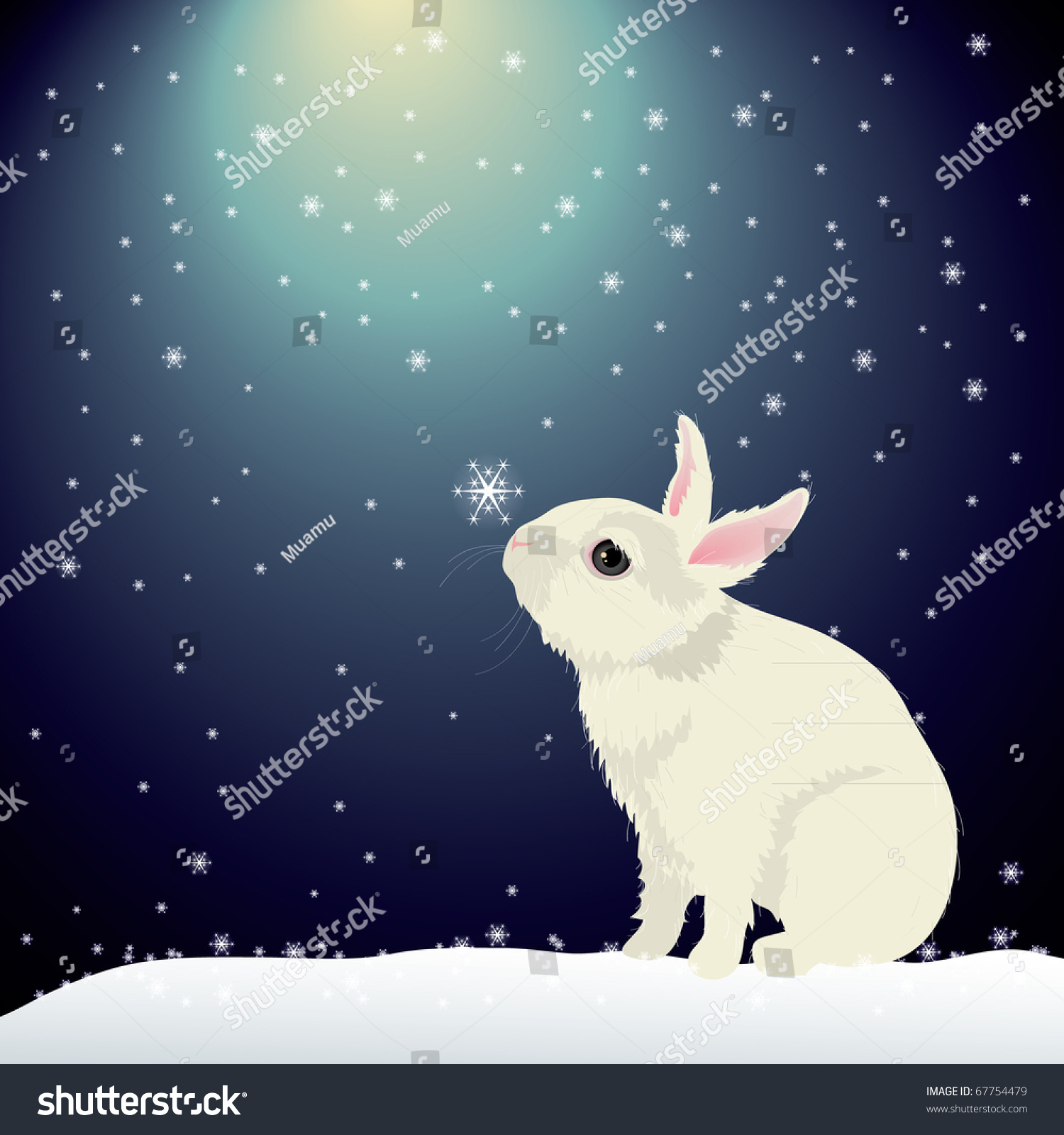 Cute Bunny Snow Stock Vector (Royalty Free) 67754479