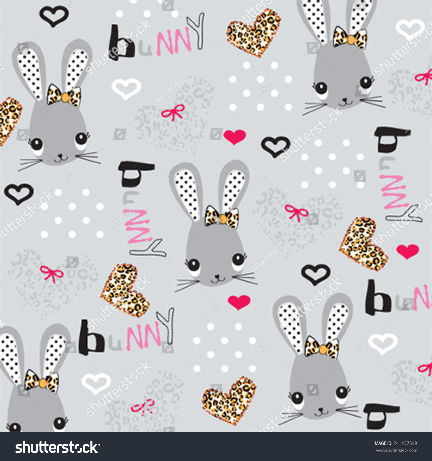 Cute Bunny Kids Background Pattern Vector: vector de stock (libre de ...
