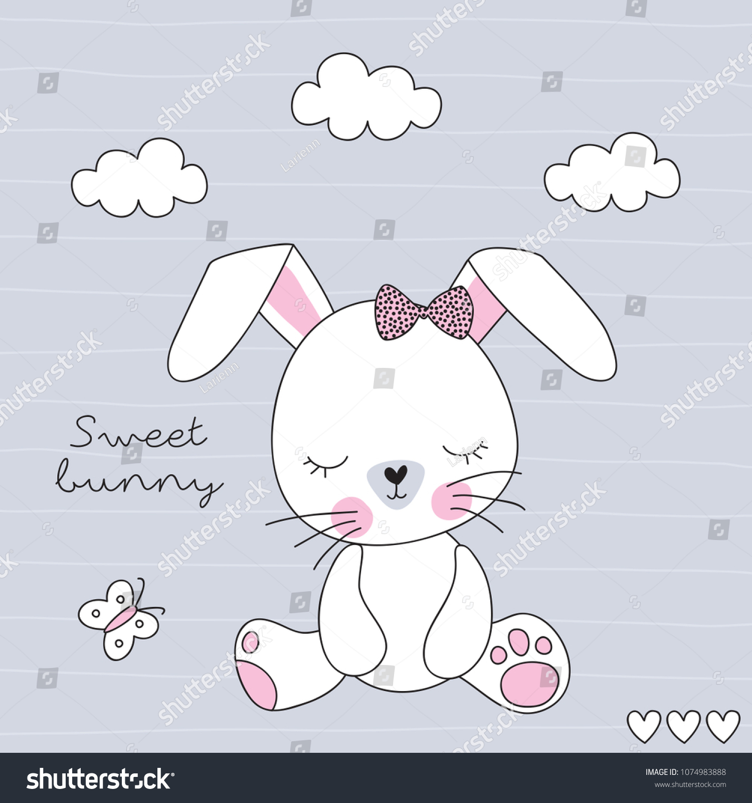 Cute Bunny Rabbit Vector Illustration Stock Vector (Royalty Free ...