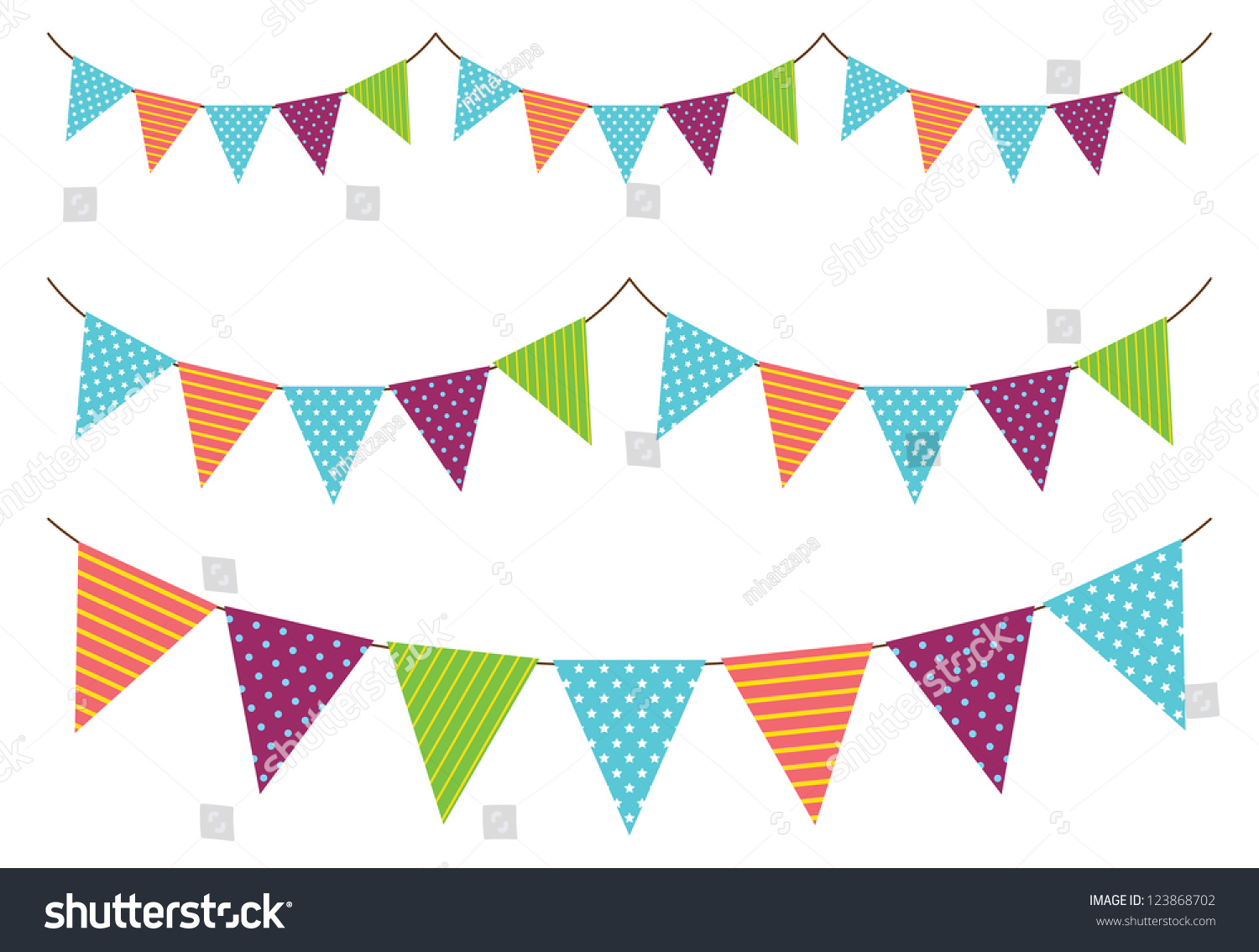 Cute Bunting Flag Vector Illustration Stock Vector (Royalty Free ...
