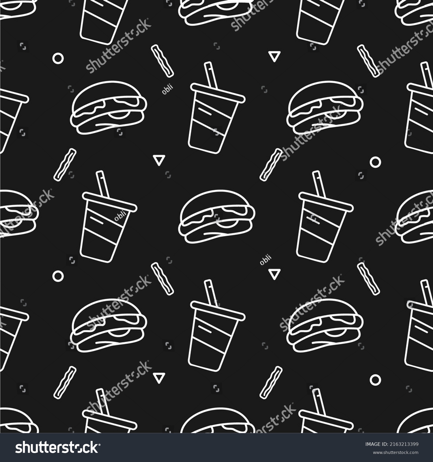 Cute Burger Beverage Pattern Simple Vector Stock Vector (Royalty Free ...