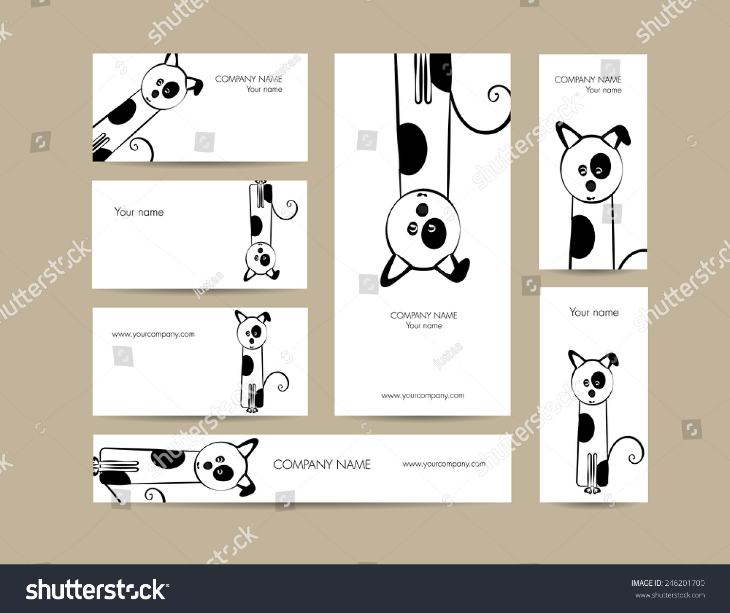Cute Business Elements Cards Banner Folder Stock Vector (Royalty Free ...