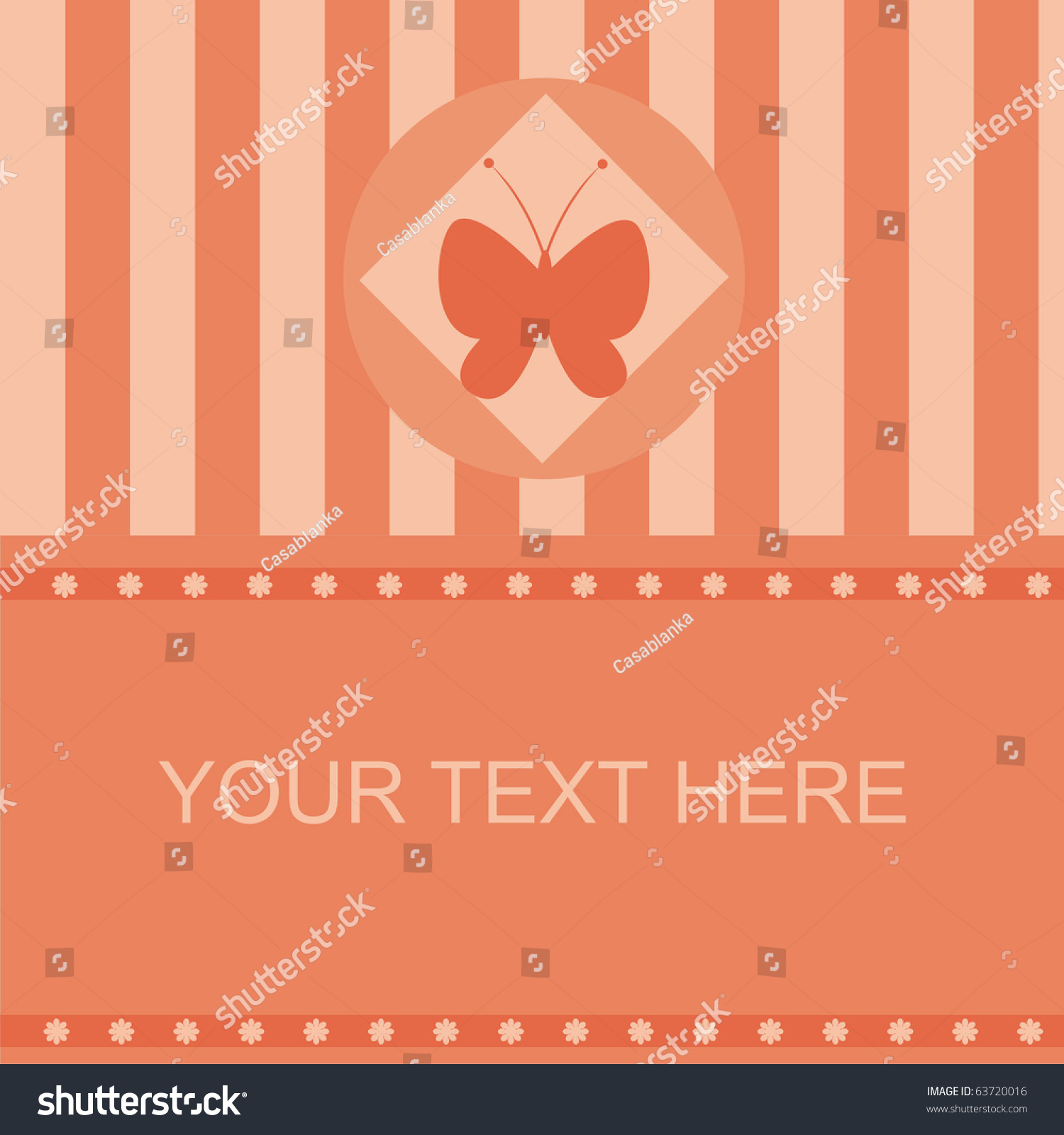 Cute Butterfly Frame Stock Vector (Royalty Free) 63720016