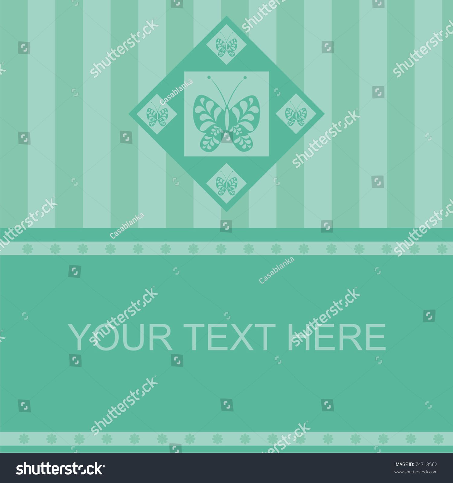 Cute Butterfly Frame Stock Vector (Royalty Free) 74718562