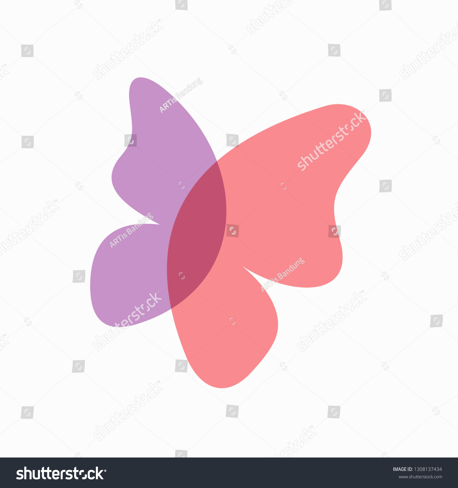 Cute Butterfly Icon Stock Vector (Royalty Free) 1308137434 | Shutterstock