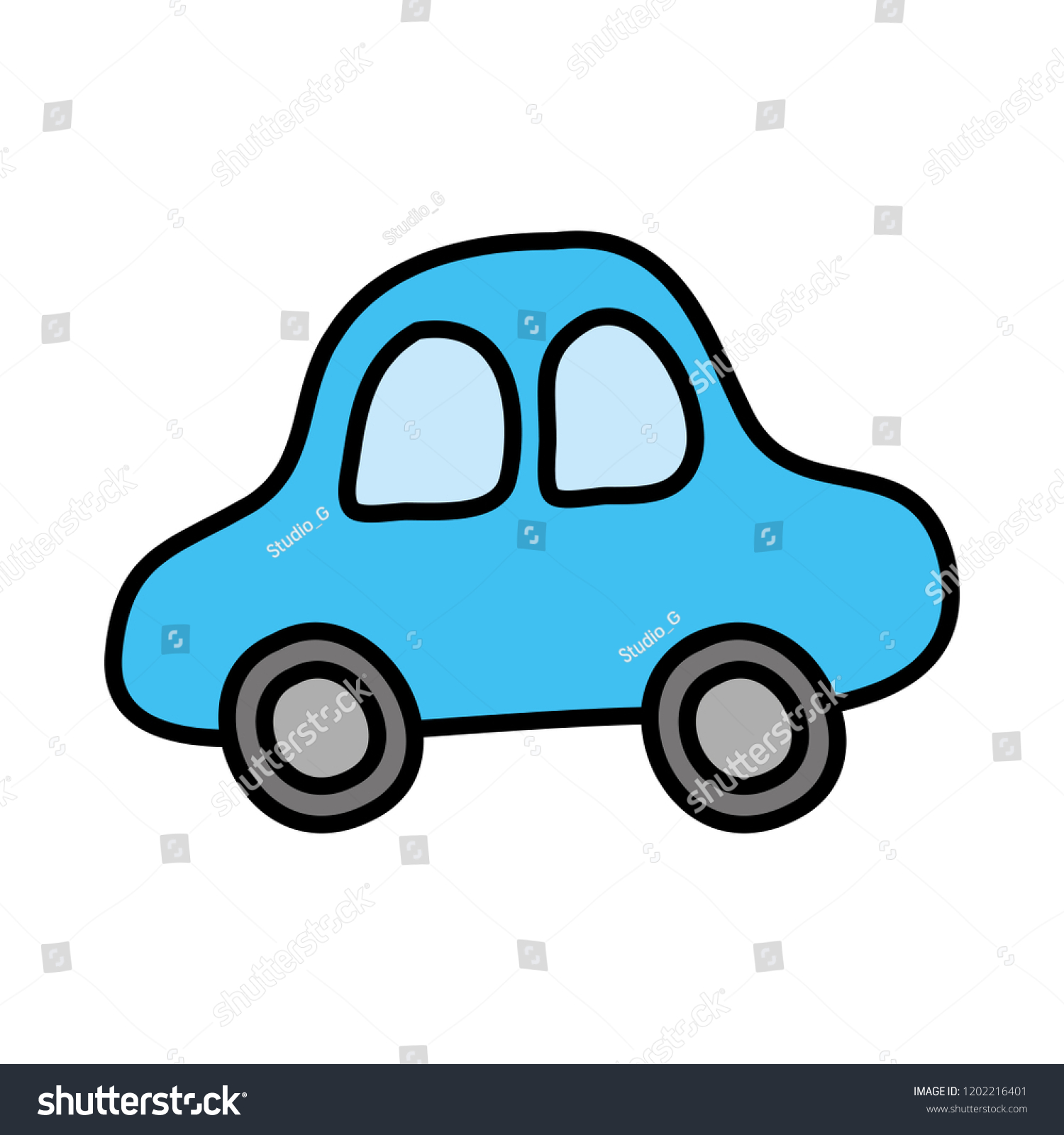 Cute Car Drawing Icon Stock Vector (Royalty Free) 1202216401
