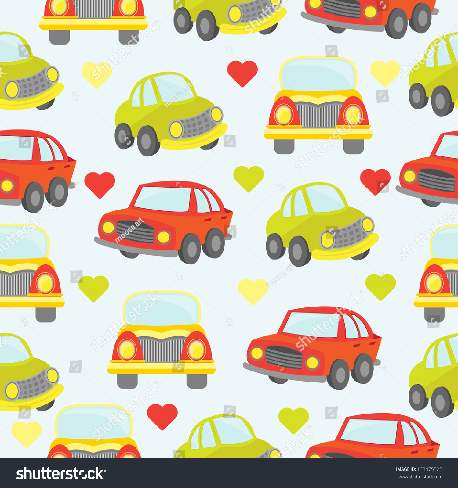Cute Car Seamless Stock Vector (Royalty Free) 133475522
